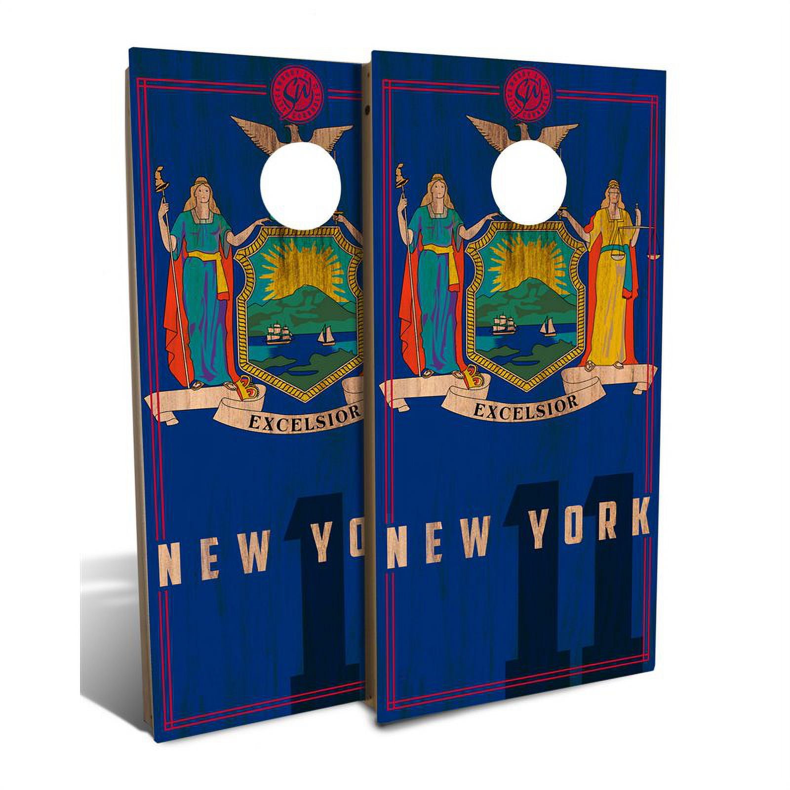 Slick Woody's Backyard New York State Flag Cornhole Board Set in Multi ...