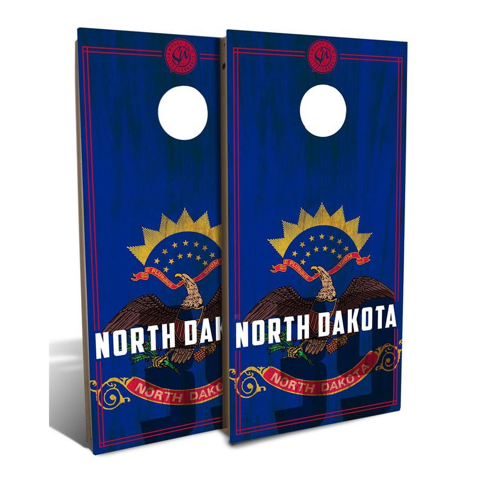 Slick Woody's Backyard North Dakota State Flag Cornhole Board Set in ...