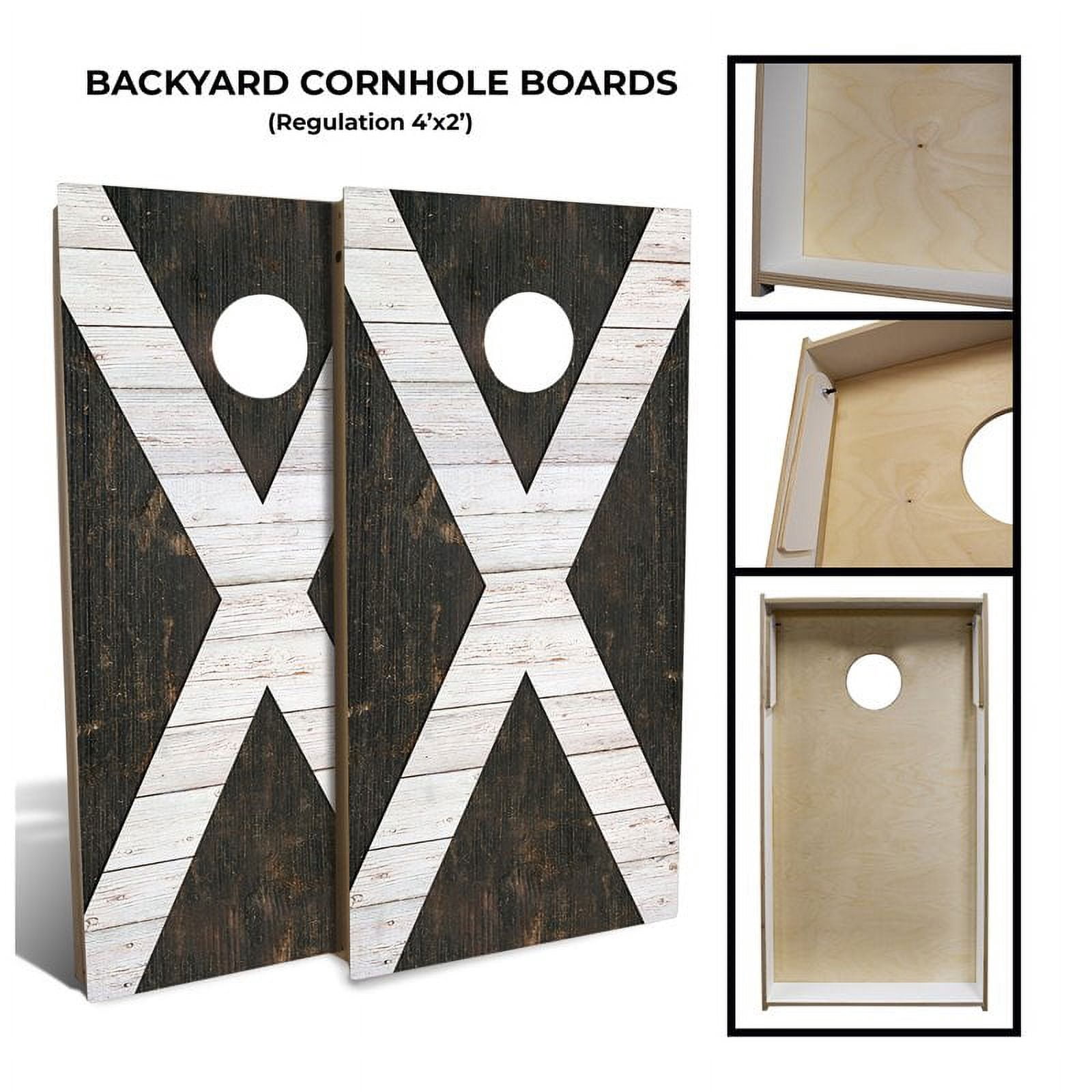 Slick Woody's Backyard Rustic Scotland Flag Cornhole Board Set in Brown ...