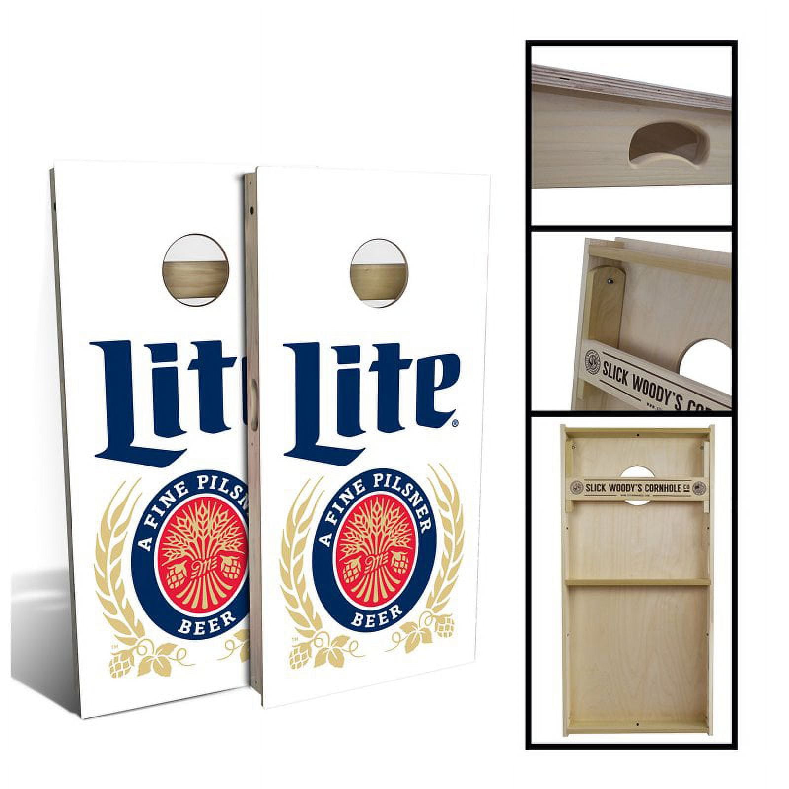 Slick Woody's Miller Lite Vintage Can Regulation Cornhole Board Set ...