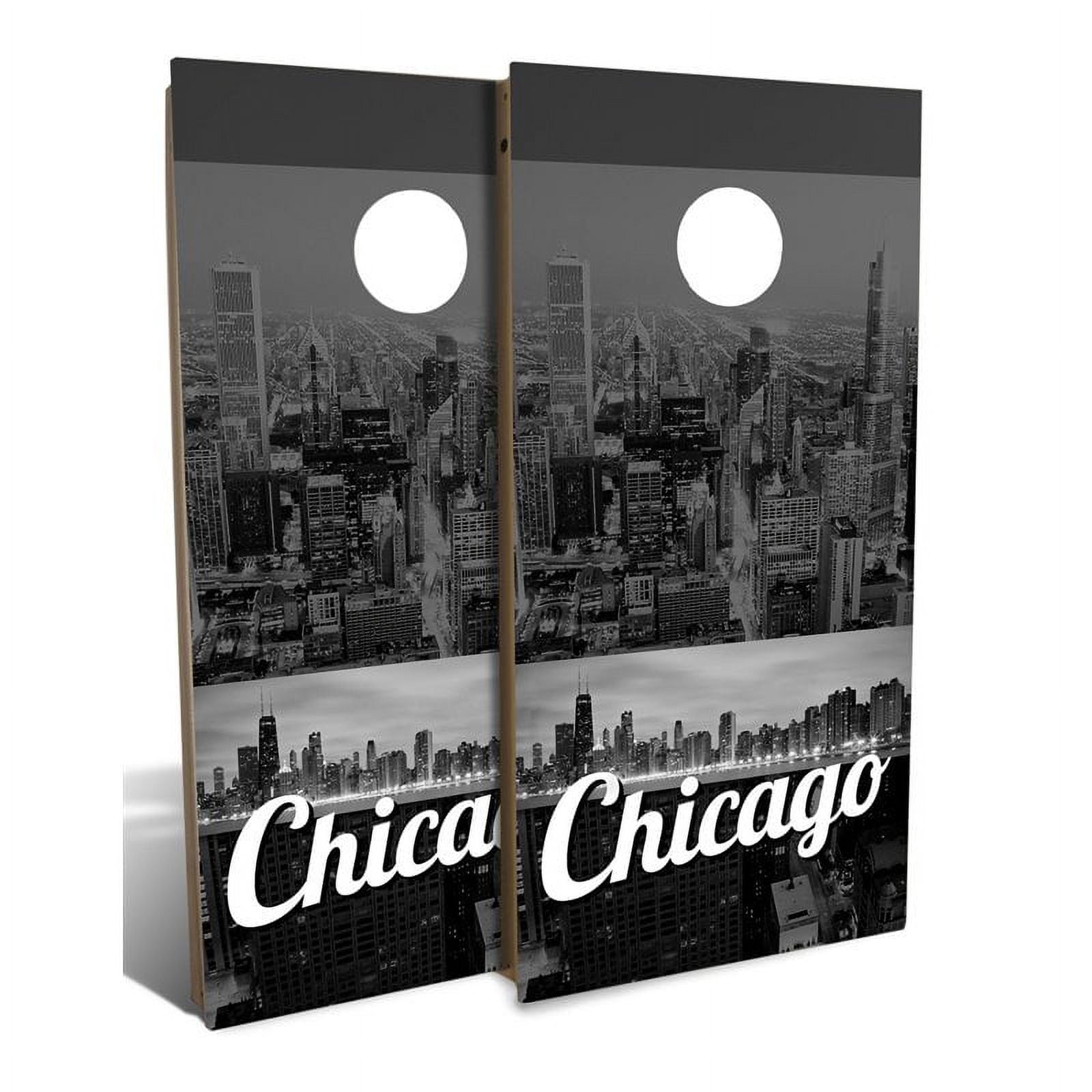Slick Woody's Backyard Chicago City Cornhole Board Set in Multi-Color ...