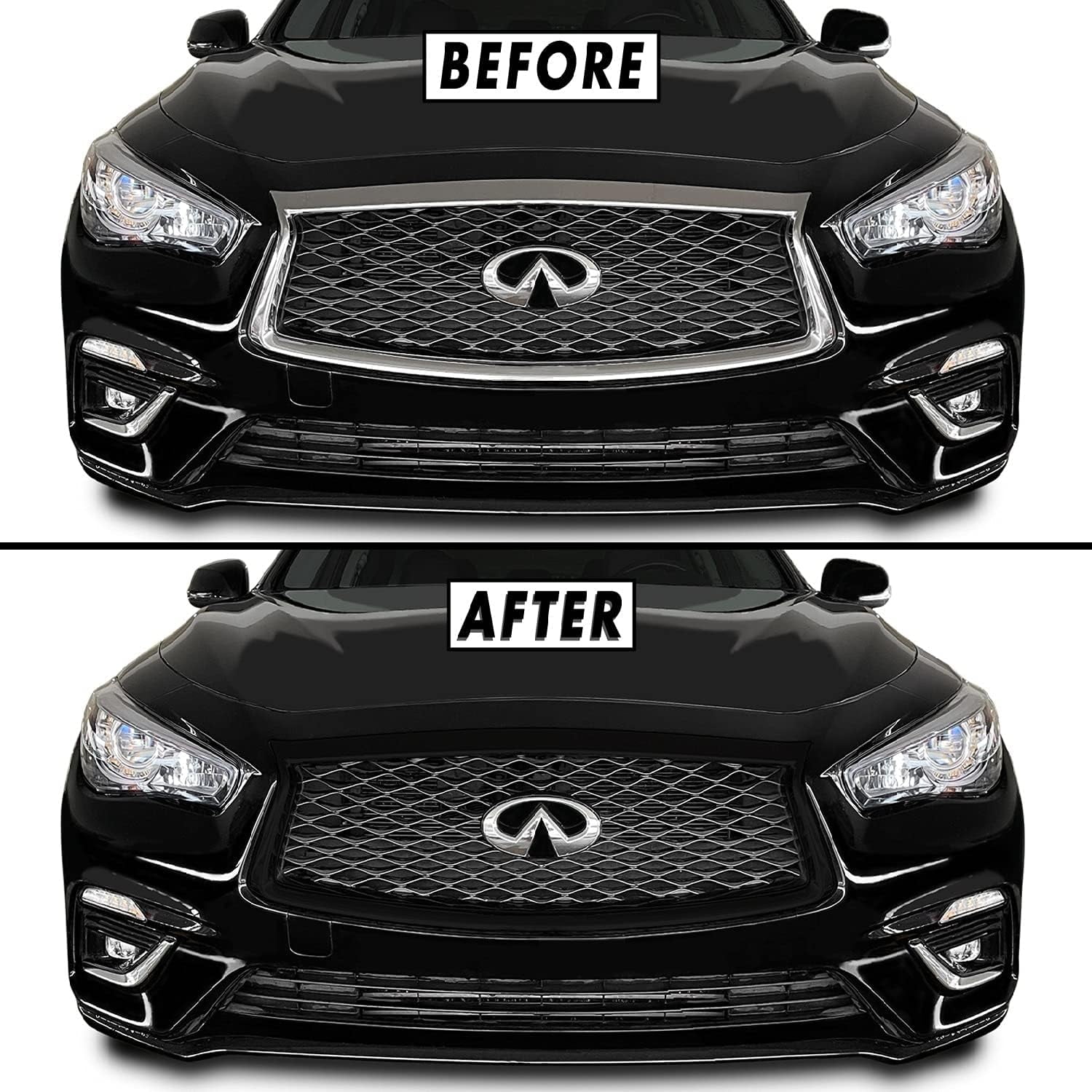 SlickMod Chrome Delete Blackout Vinyl Overlay for 2018-2022 Infiniti ...