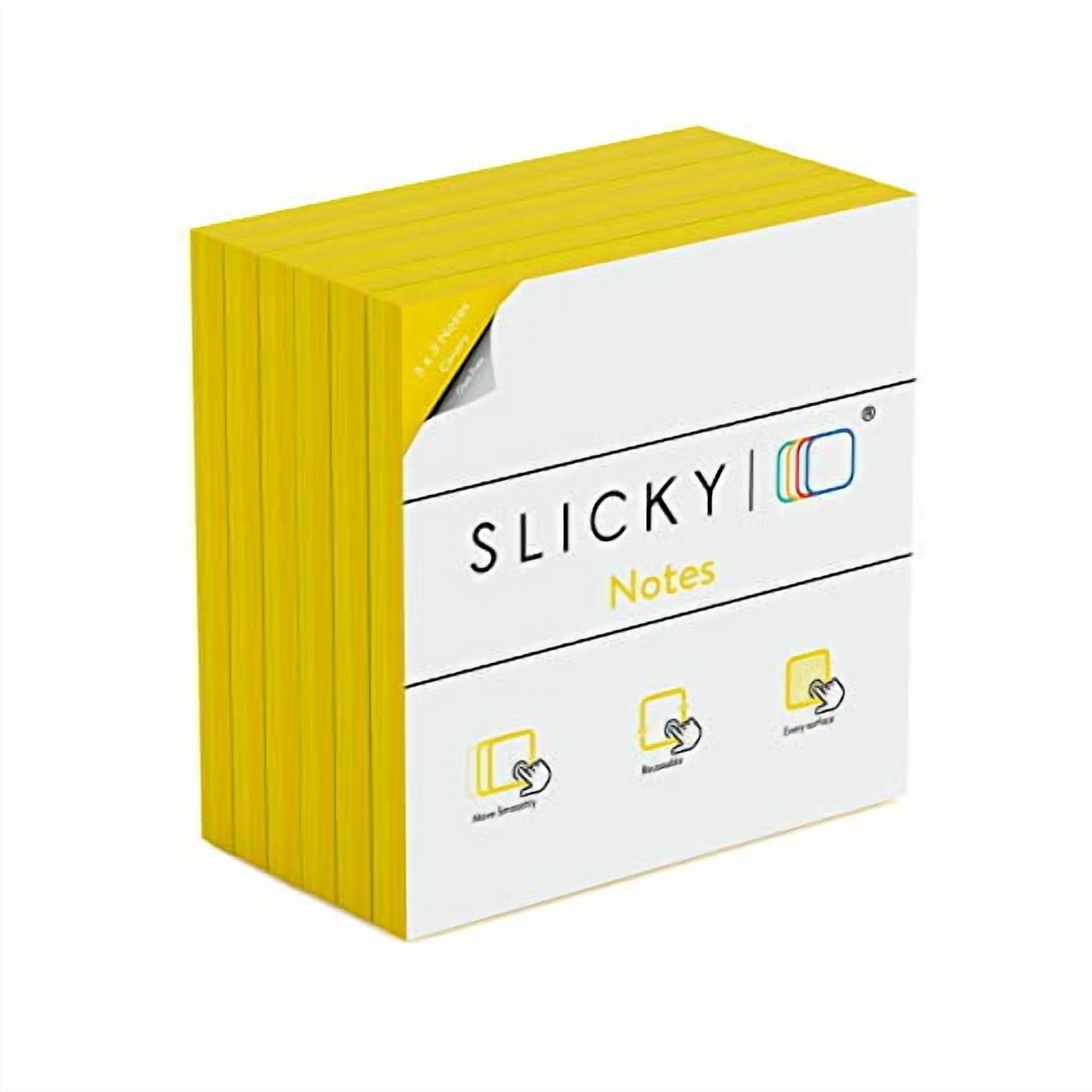 Slicky Notes 123987 Reusable Double Sided Notes: 3x3 Inch Glue Free ...