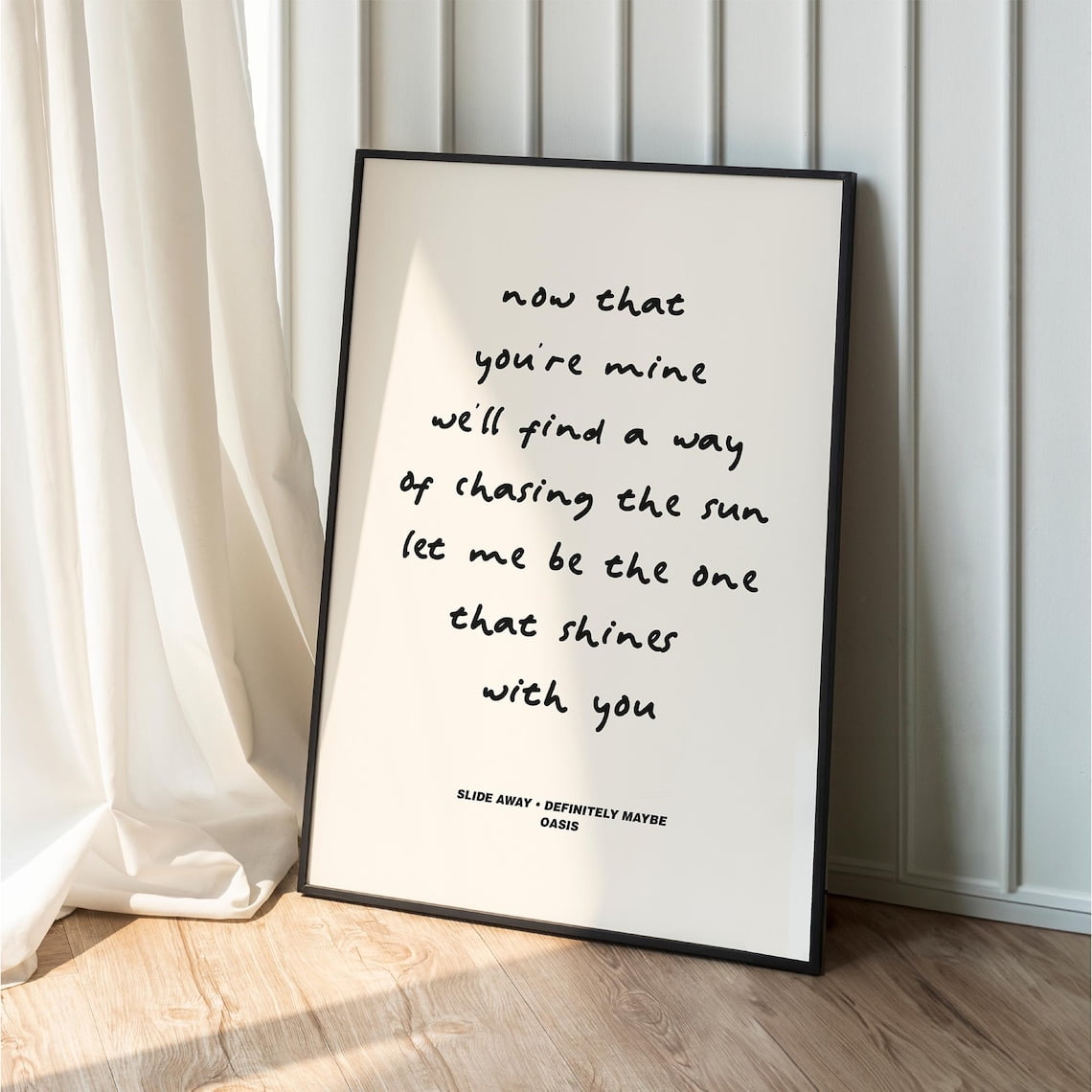 Slide Away Print, Definitely Maybe Lyrics Print, 90S Britpop Music ...