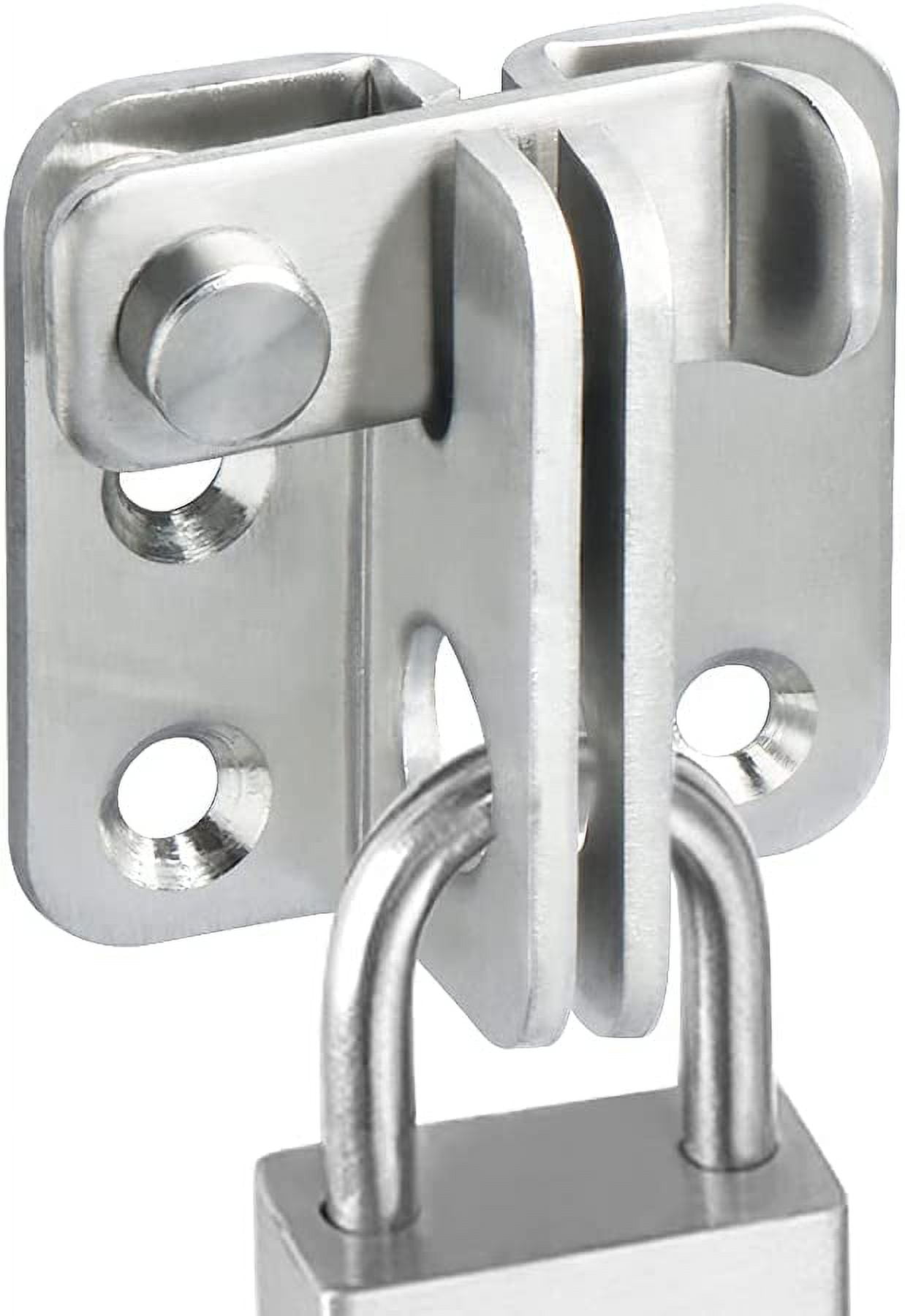 Slide Bolt Door Lock Gate Latch Tiny Padlock Hasp, Stainless Steel Brushed Finish, EMS3001 ...