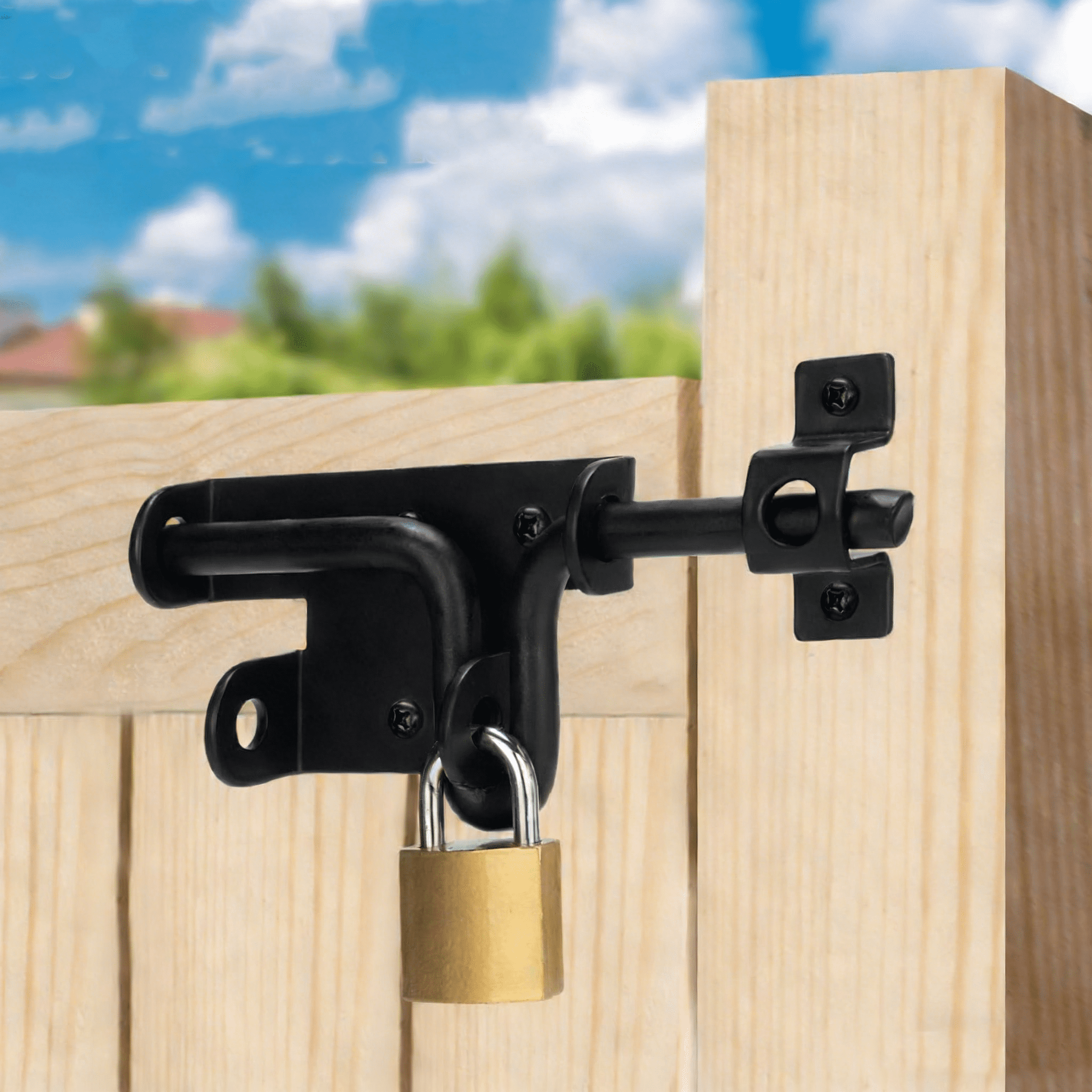 Slide Bolt Gate Latch with Padlock Hole, Heavy Duty Sliding Bolt Door ...