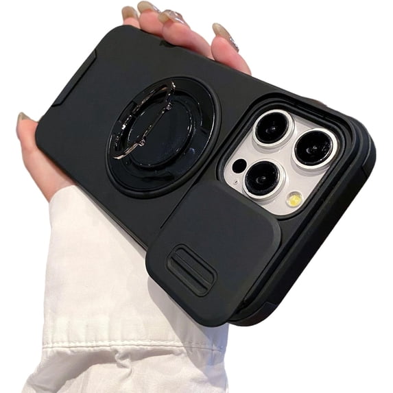 Slide Camera Protect Solid Color Ring Bracket Magnetic Phone Case for ...