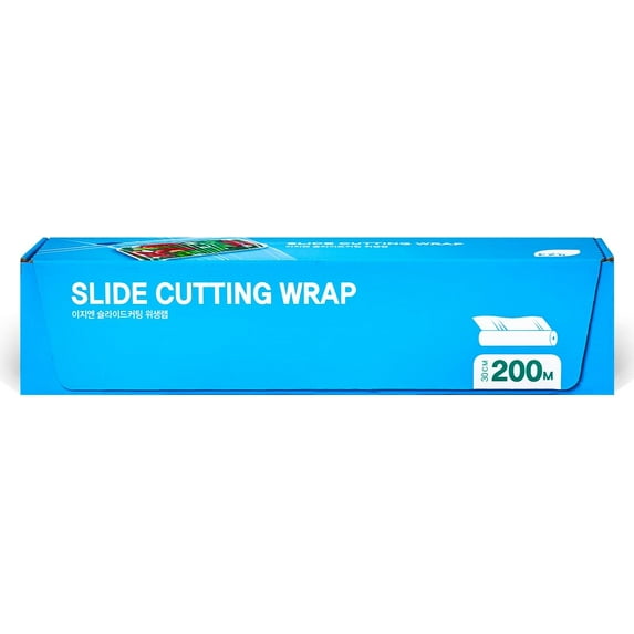 Slide Cutting Plastic Food Wrap - BPA-Free, Stretch Cling Film ...