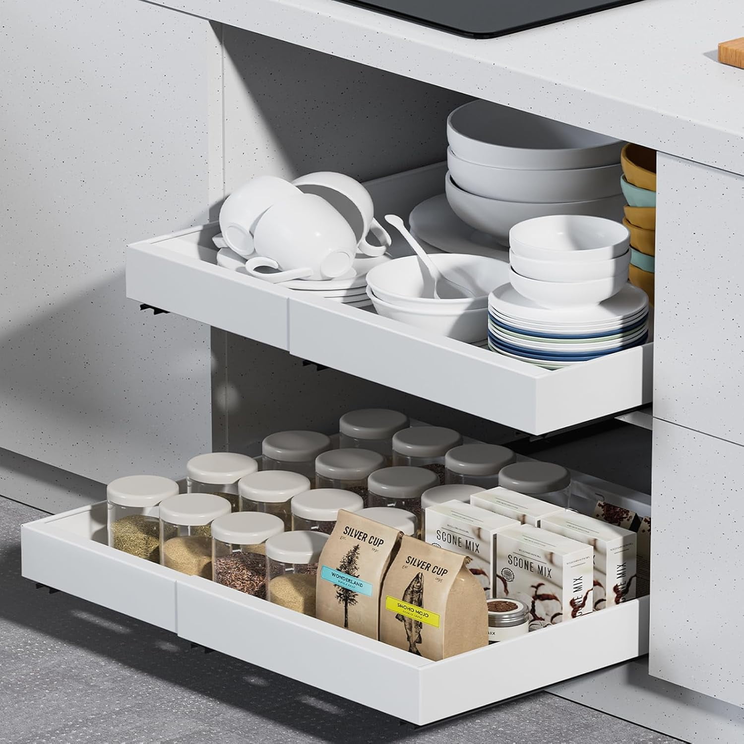 Slide Out Drawers for Kitchen Cabinets Expandable (12.6"-20.5 ...
