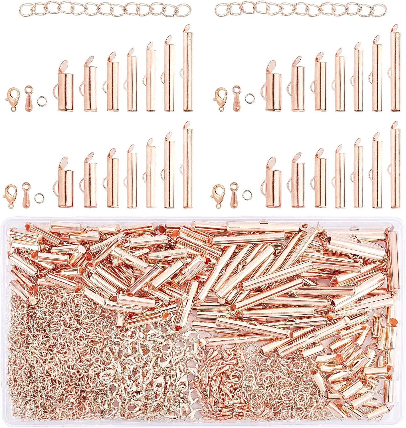 Slide On End Clasp Tubes DIY Jewelry Kits Include 6 Sizes Slider End ...
