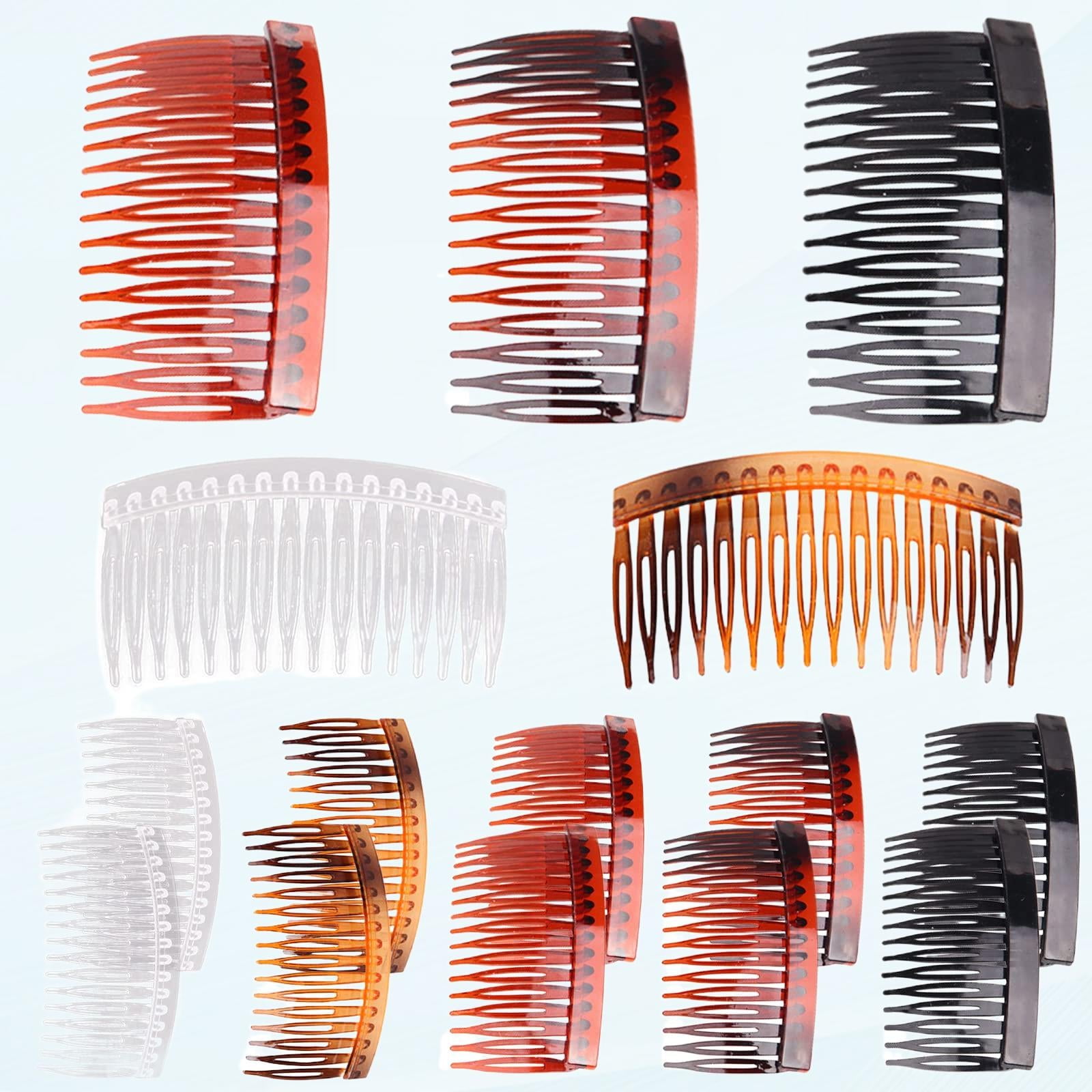 Slide Hair Combs, 15 Pcs Slide Combs Black Plastic French Side Combs ...