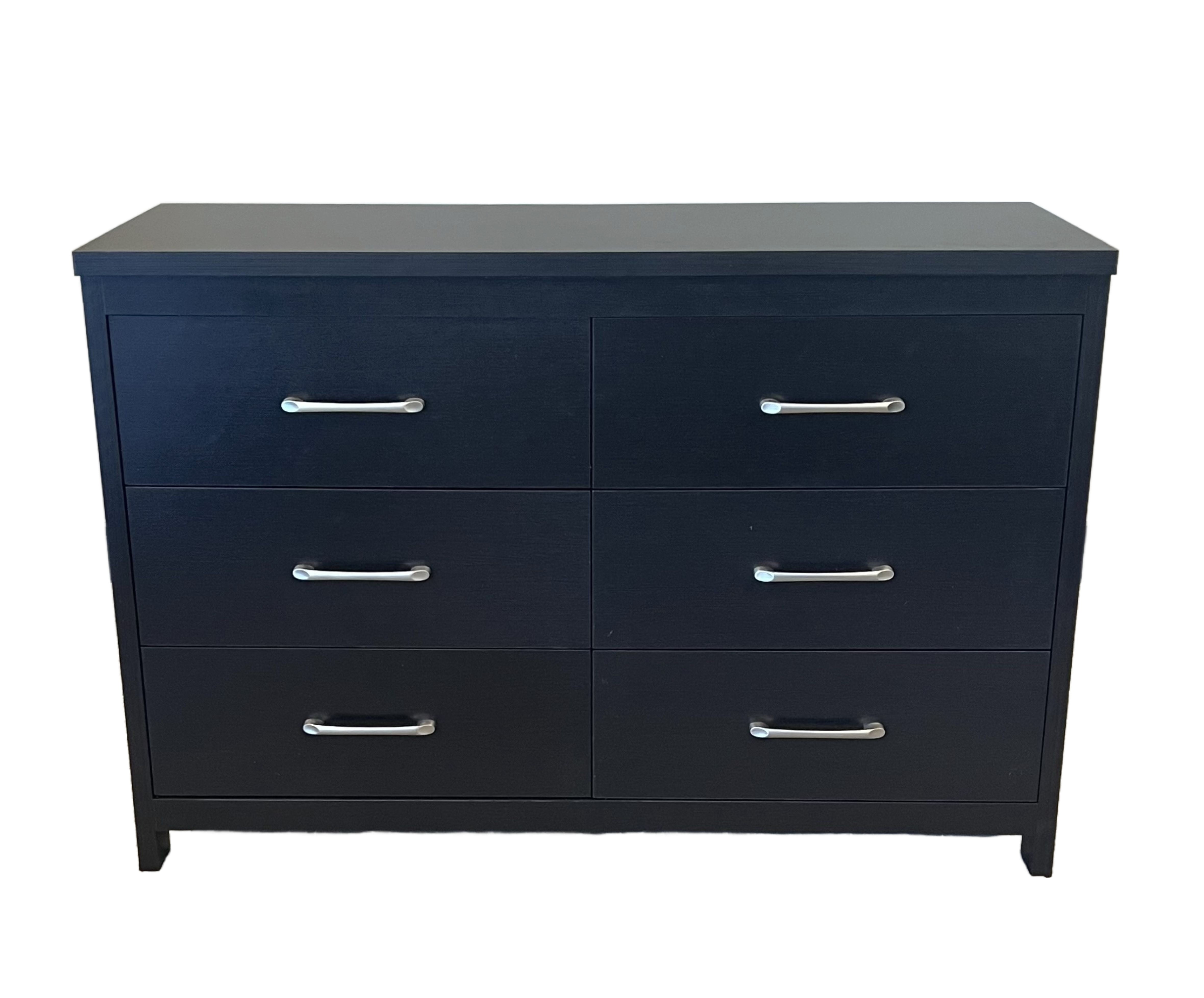Slide Logic Contemporary 6-Drawer Low Boy Dresser, Black - Walmart.com