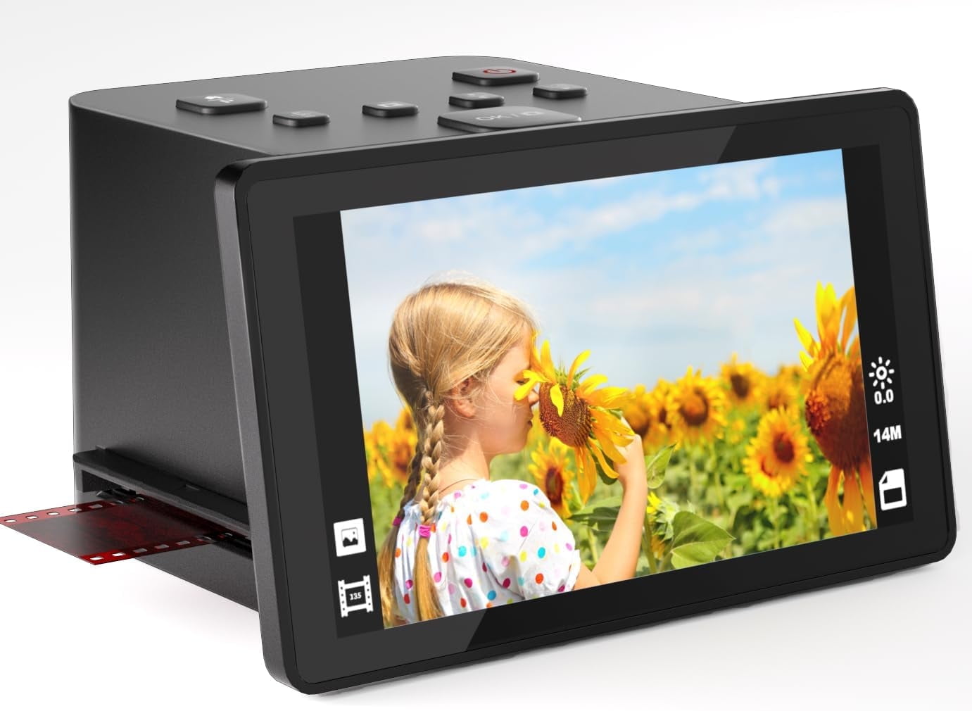 Slide & Negative Scanner with 5" LCD Screen,Convert Color & B&W ...