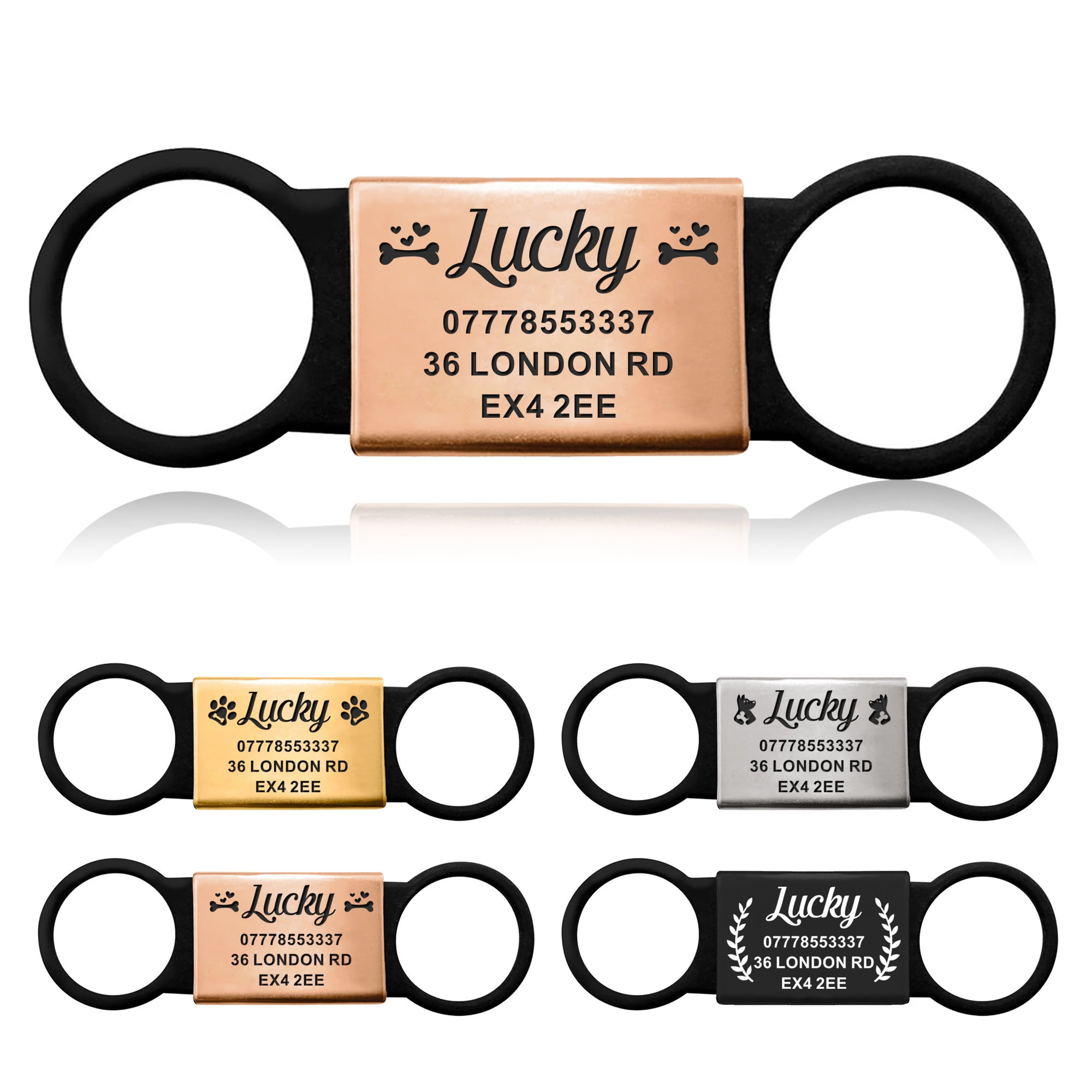 Slide-On Pet ID Tags, Personalized Engraved Dog & Cat Tags, Custom ...