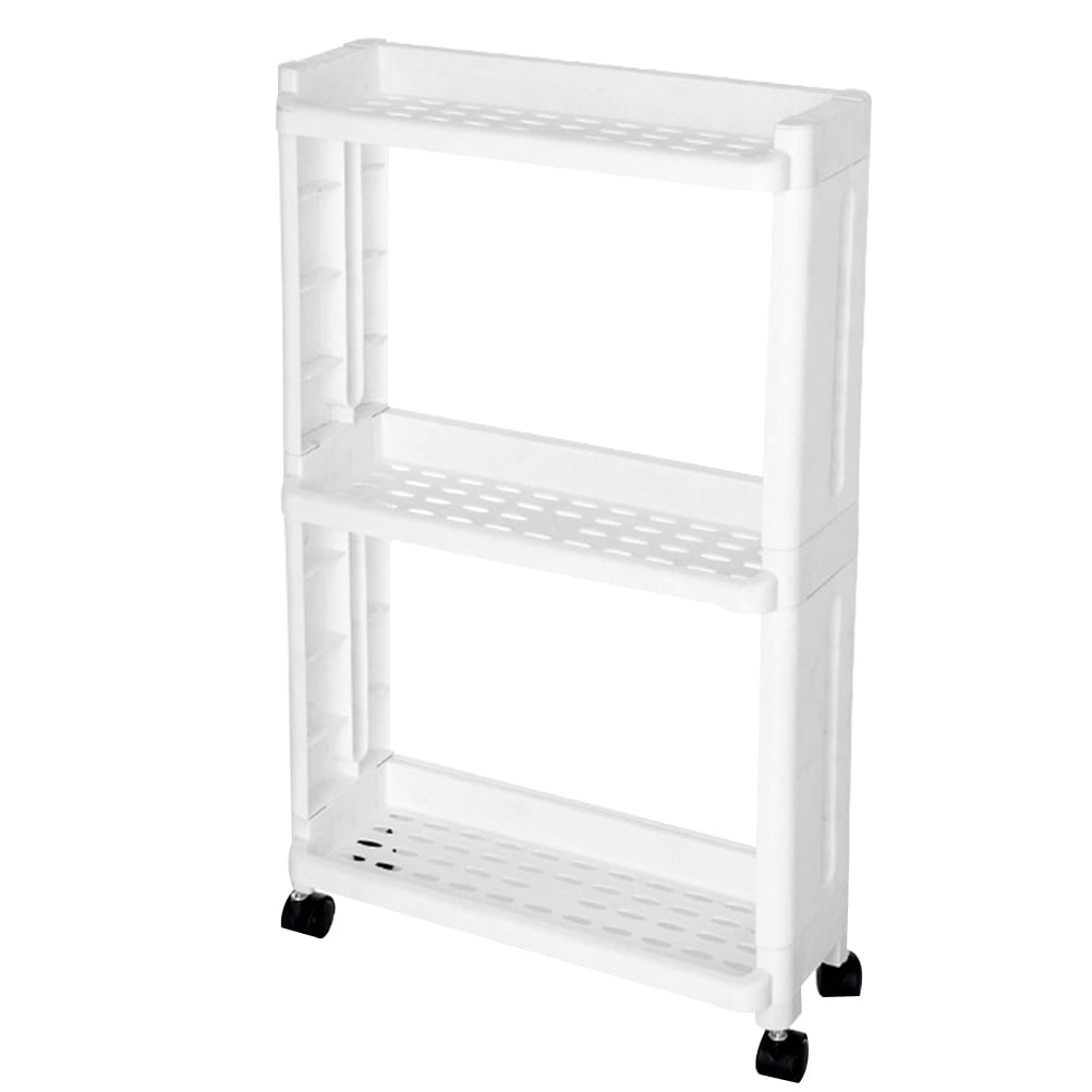 Slide Out Rack Gap Storage Tower Racks with Wheels 3-Tier Cupboard Slim ...