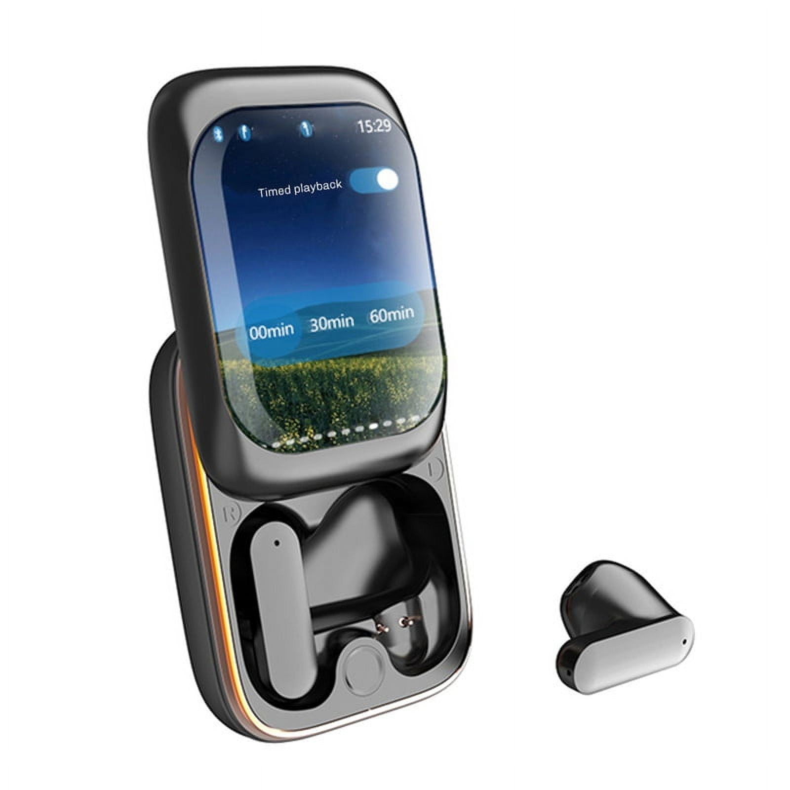 Slide-Out True Wireless Earphones Bluetooth 5.3 Full-Color Touch LCD ...