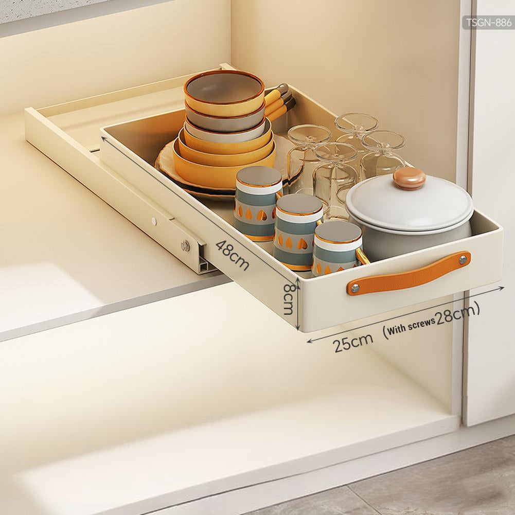Slide Out Under Sink Cabinet Organizer, Adhesive Stainless Steel Slide ...