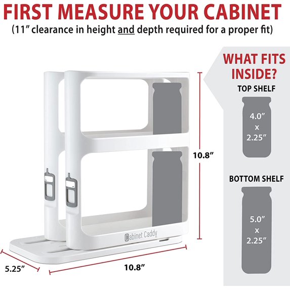 Slide & Rotate Spice Organizer - 2 Double-Decker Shelves - Non-Skid ...