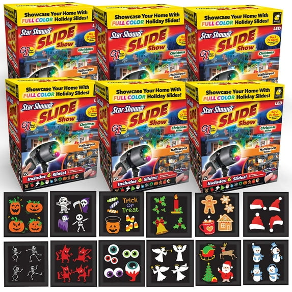 Slide Show by Star Shower As Seen on TV, 6-Pack + 12 Bonus Holiday ...