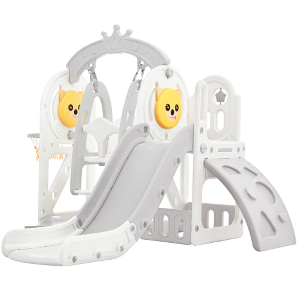 Slide and Swing Set 5 in 1, Kids Playground Climber Slide Playset with ...