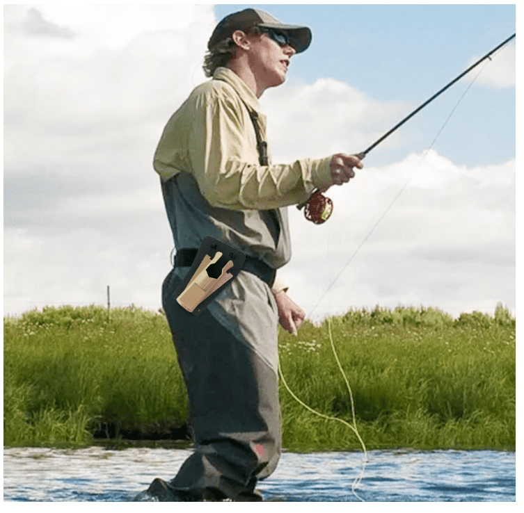 Slide-in Fishing Rod Hip Holster, Hands-Free Rod Holder for Fly Bank ...