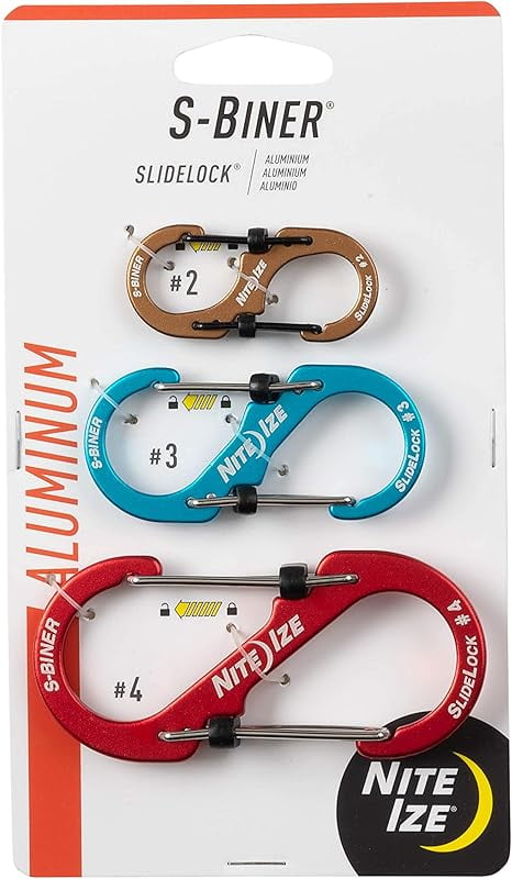 SlideLock Stainless Steel Dual Locking Carabiner - S-Biner Key Holder ...