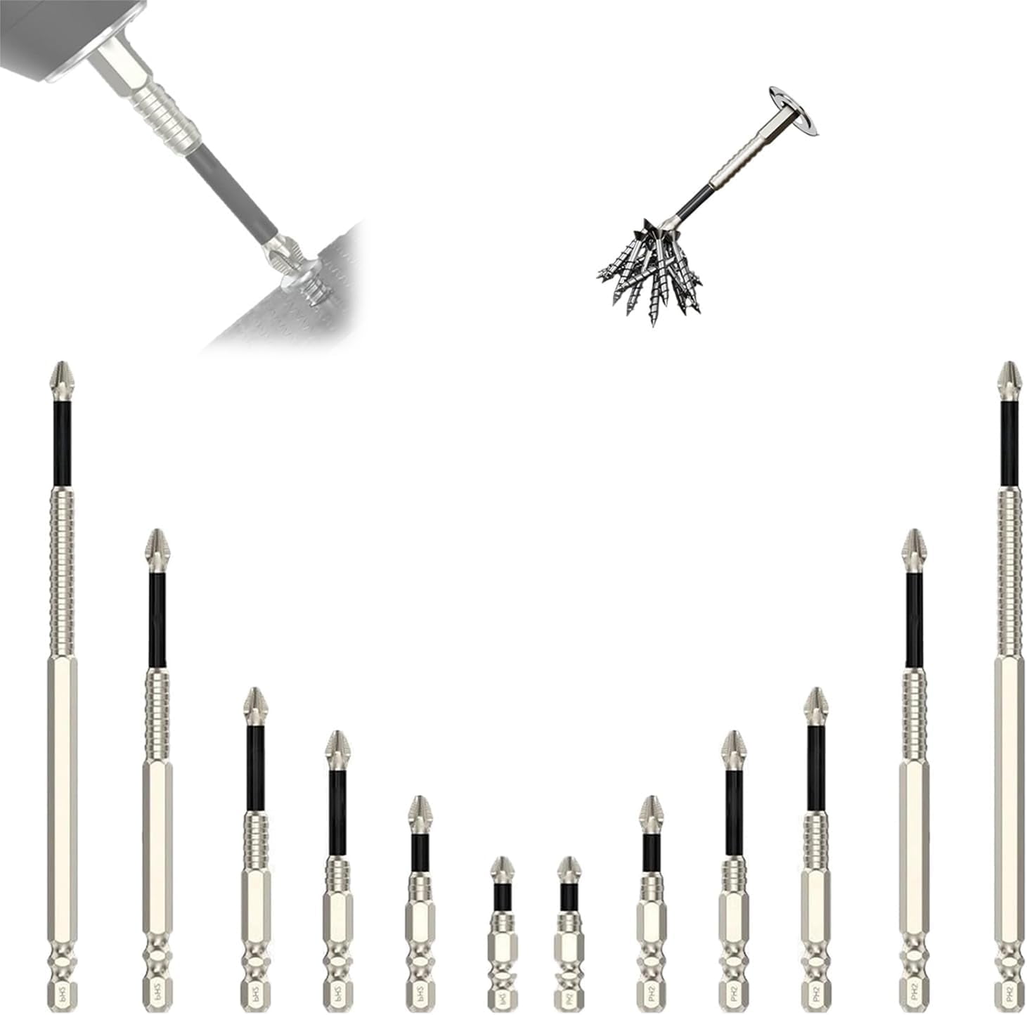 Slideach High-Magnetic Screwdriver Drill Bit Set, Slideach Magnetic ...