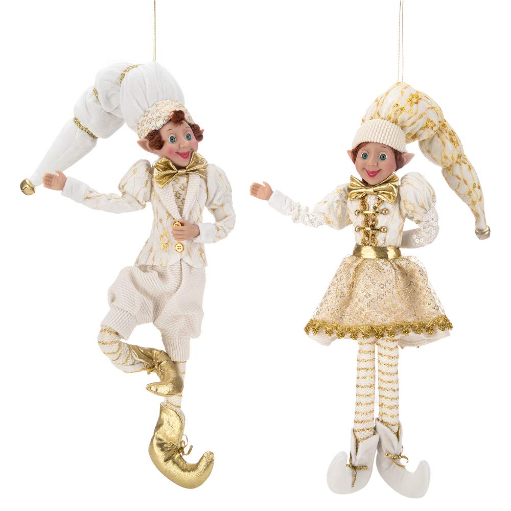Slideep Christmas Posable Elf MMF7 25", Set of 2 Elves Boy and Girl ...