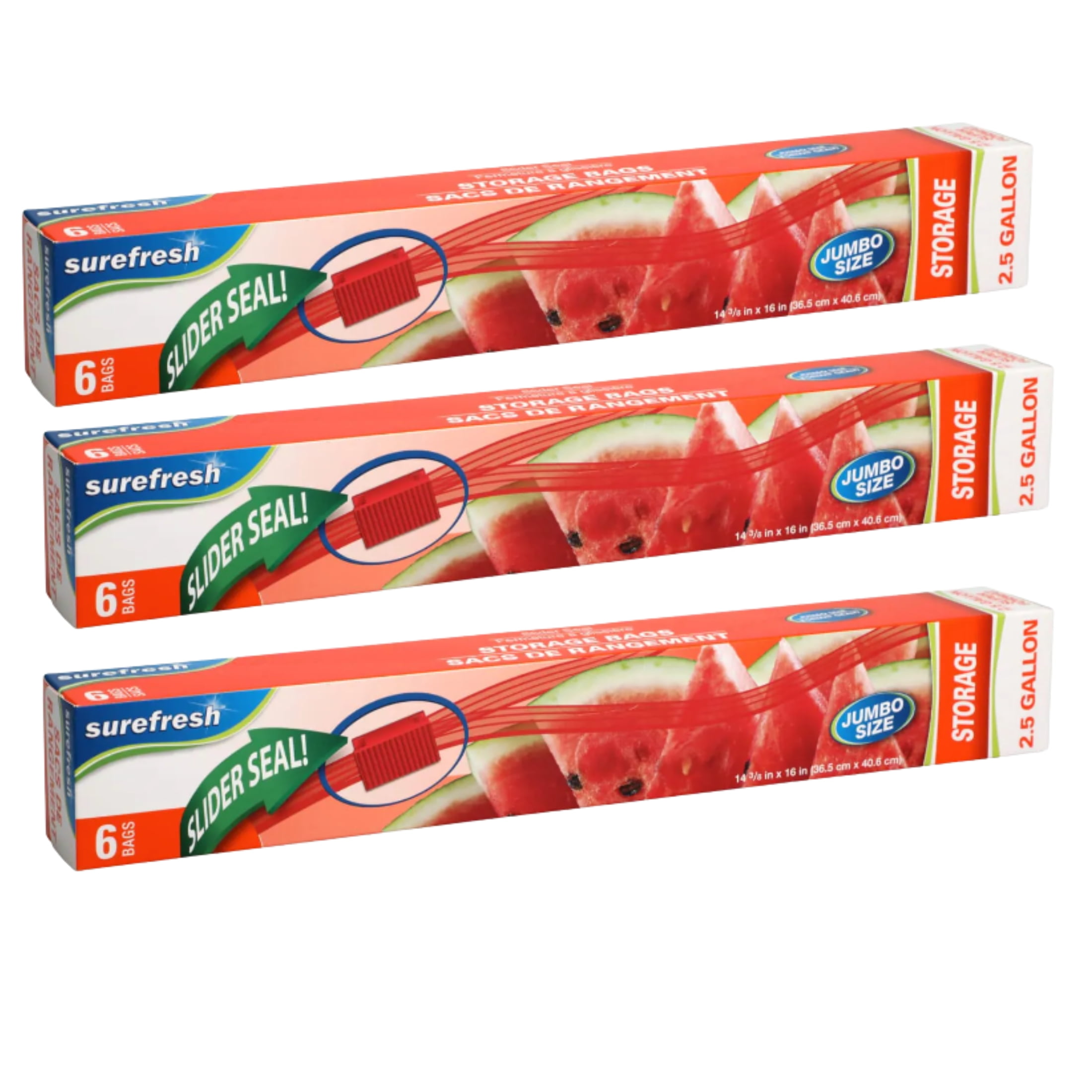 Slider Jumbo Storage Bags 2.5 Gallon Leakproof Thick Clear Plastic Bag ...