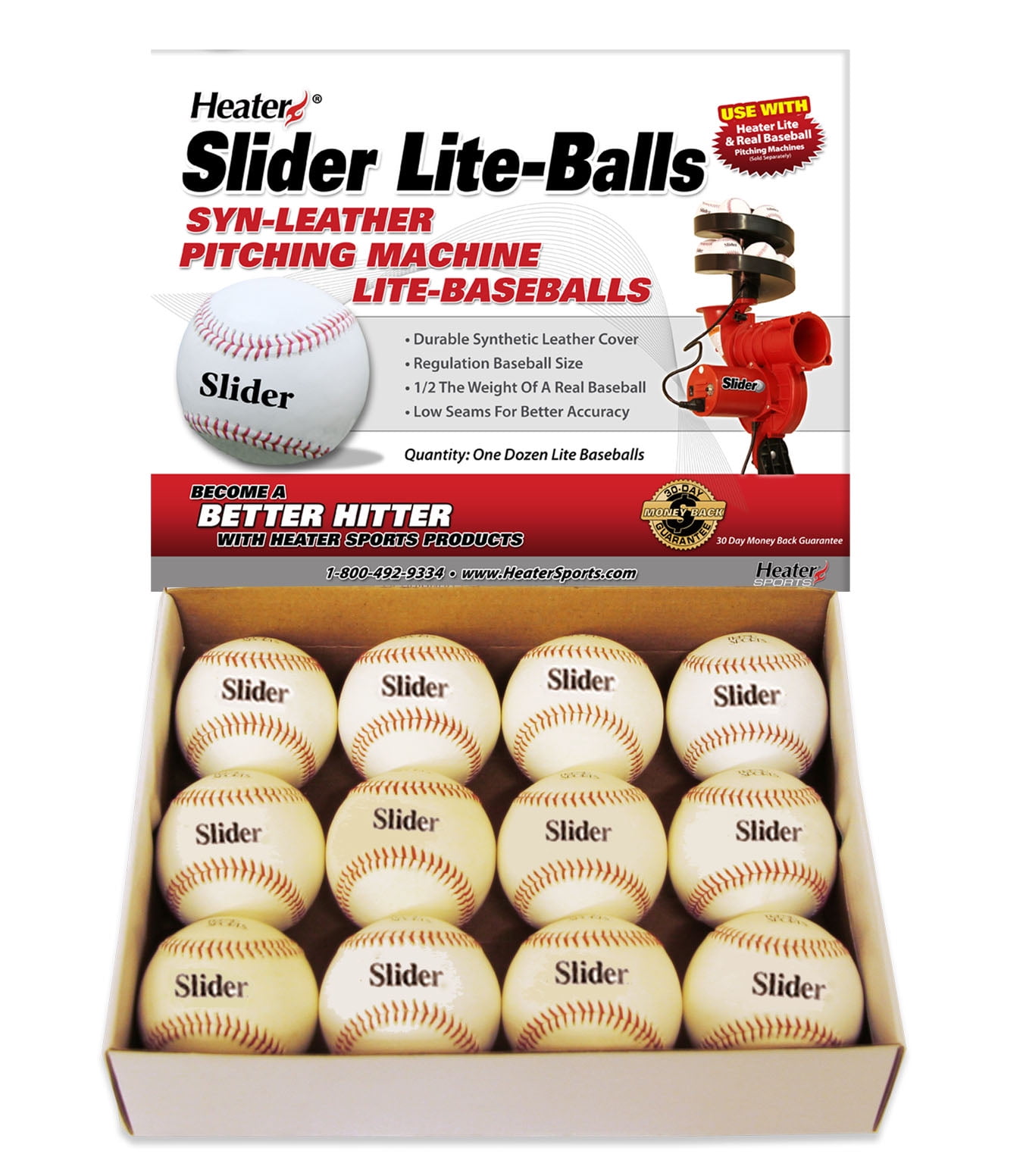 Heater Sports Slider Lite Synthetic Leather Baseball Pitching Machine ...