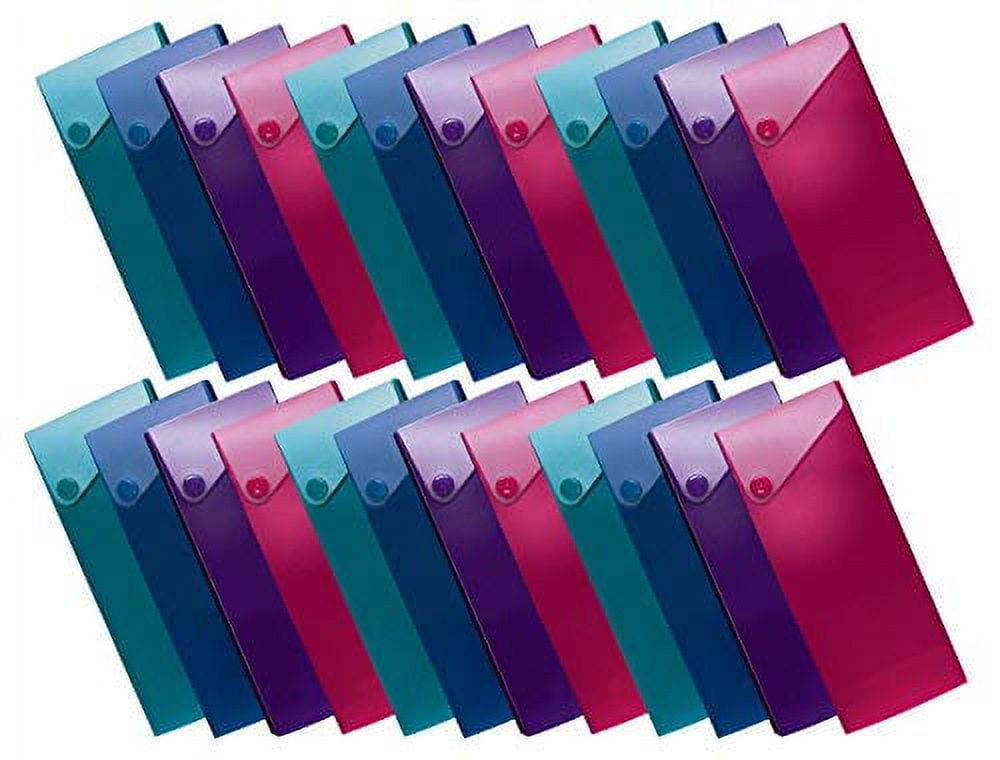 Better Office Products Pencil Cases with Button Snap Closure, Assorted ...