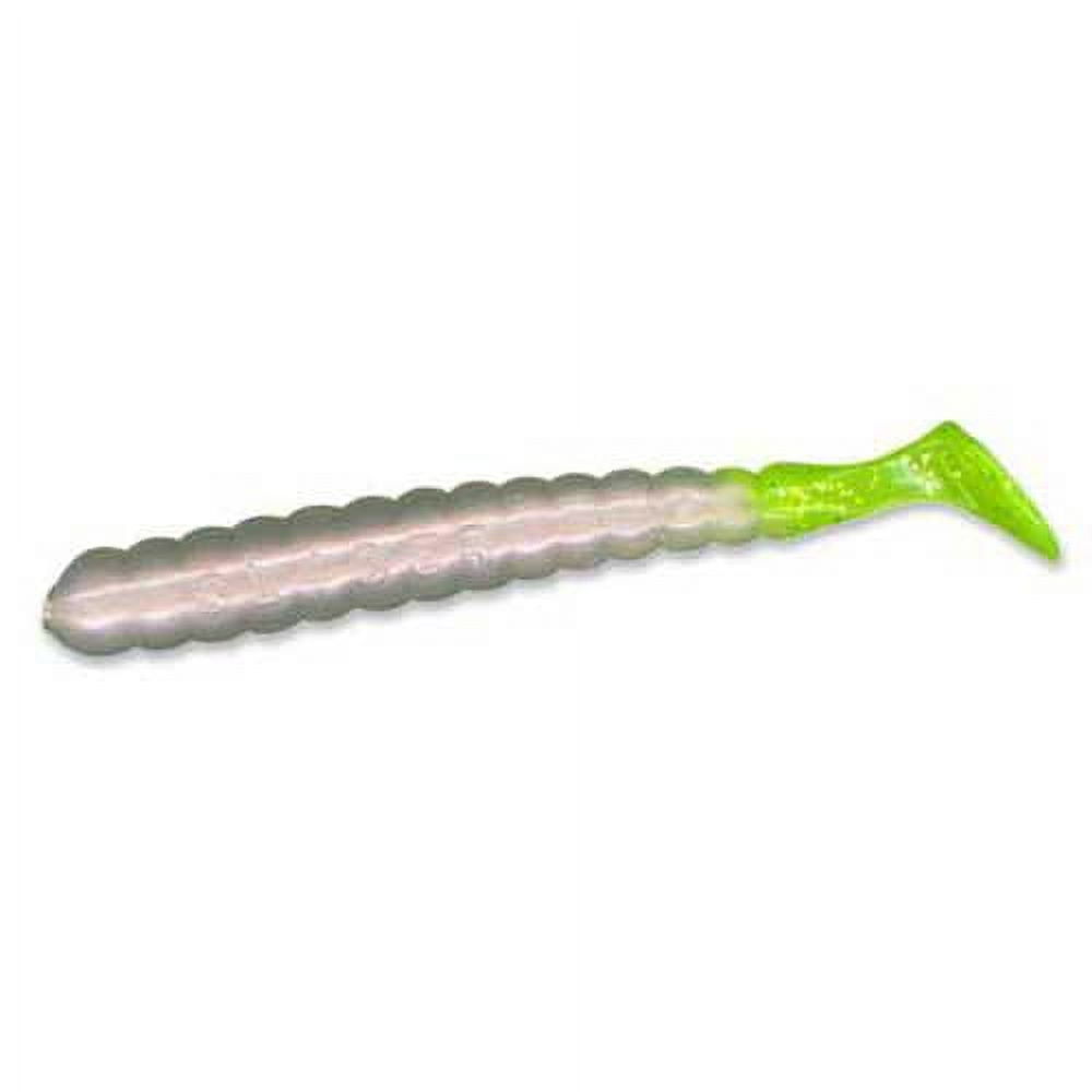Slider Grub Pearl/Chartreuse Tail 3" - Walmart.com