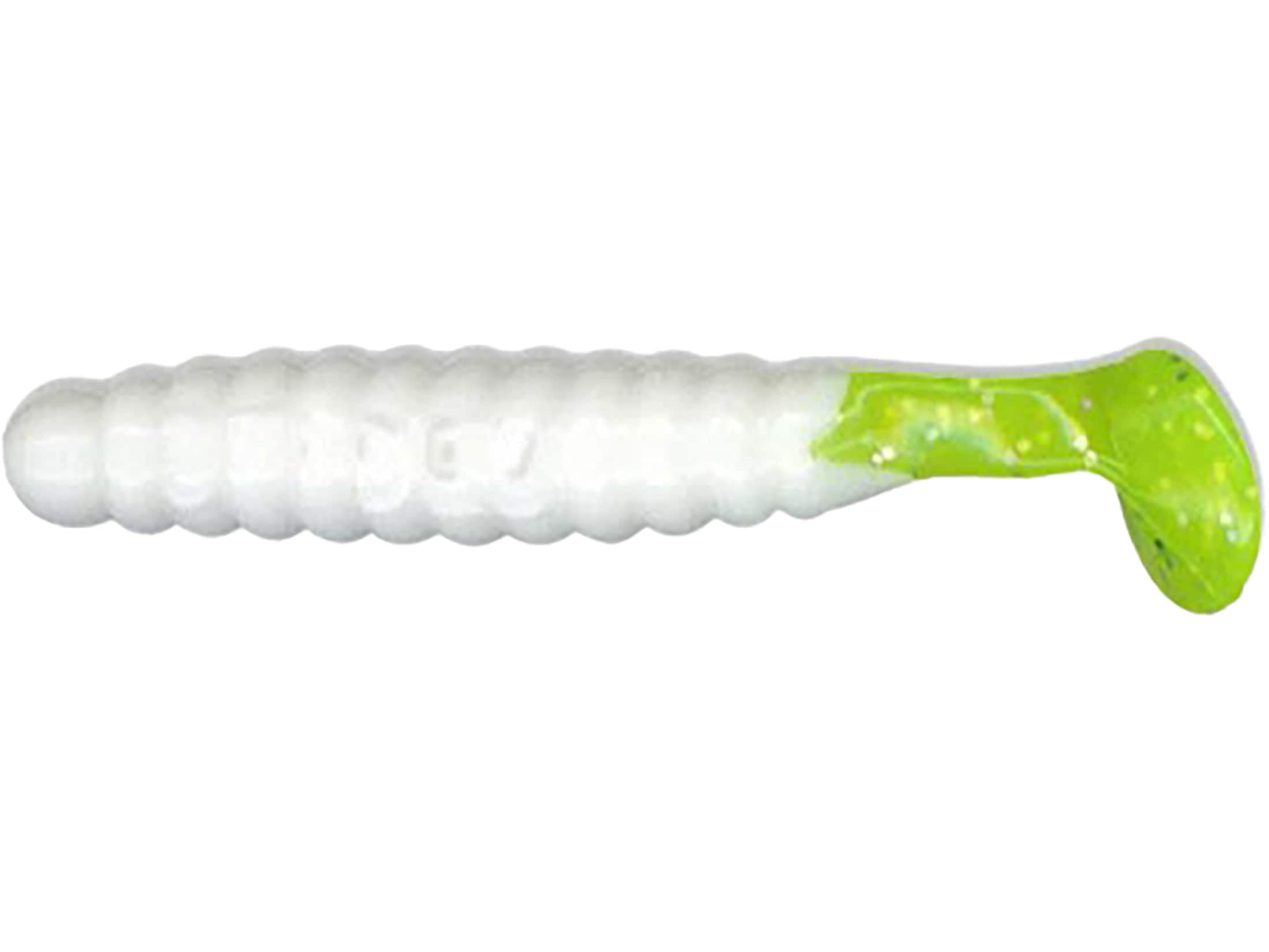 Charlie Brewer's Crappie Slider Grub White/Chartreuse - Walmart.com