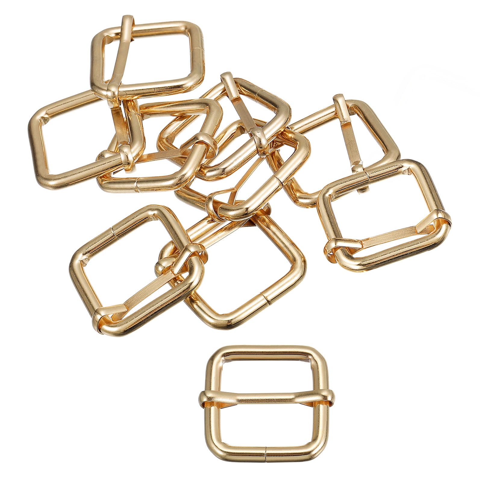 Slides Buckles, 10 Pack 25x25x4.8mm Metal Roller Pin Buckles, Gold Tone ...