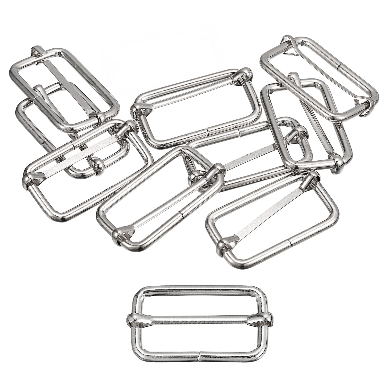 Slides Buckles, 10 Pack 38x20x3.8mm Metal Roller Pin Buckles, Silver ...