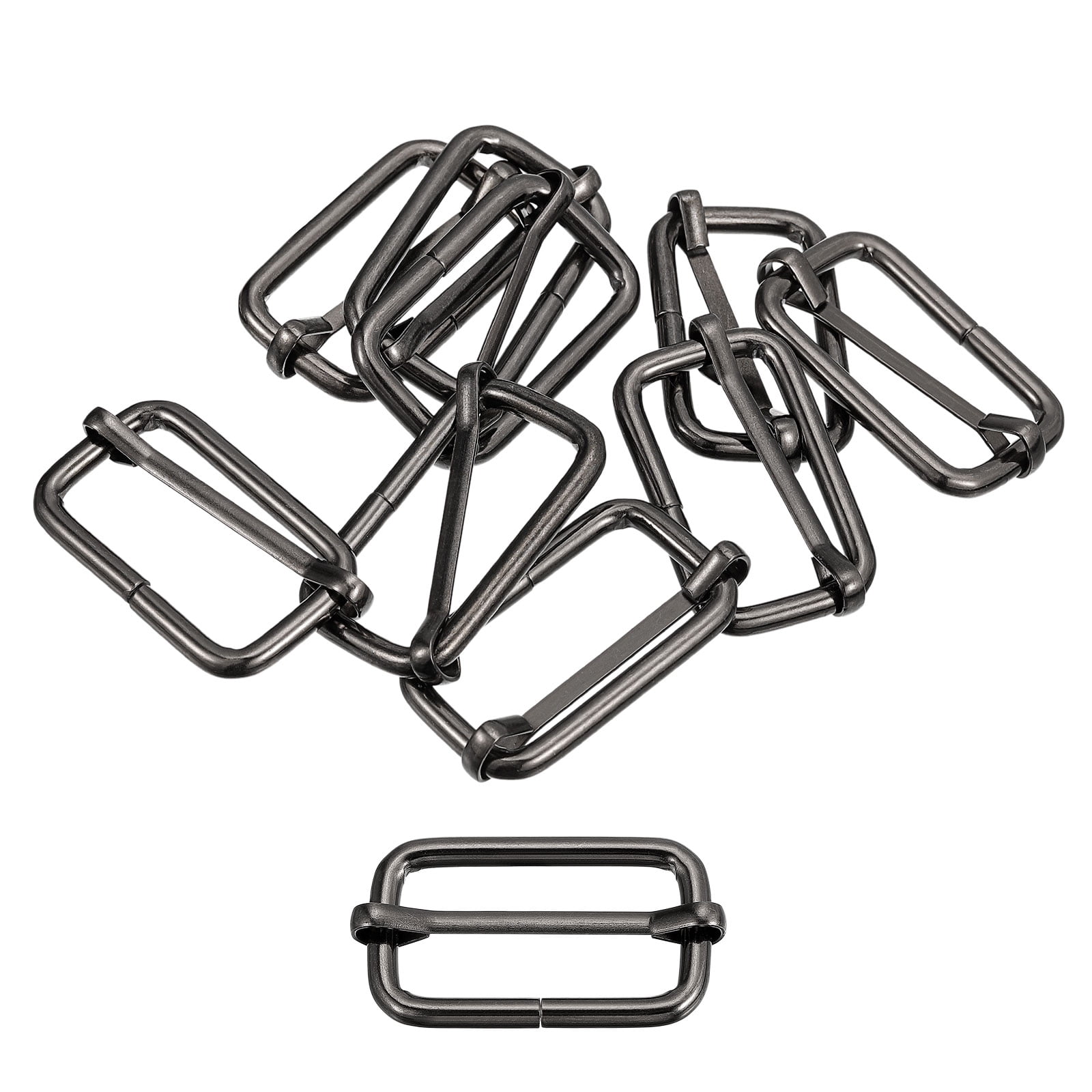 Slides Buckles, 10 Pack 38x20x4.8mm Metal Roller Pin Buckles, Dark Gray ...
