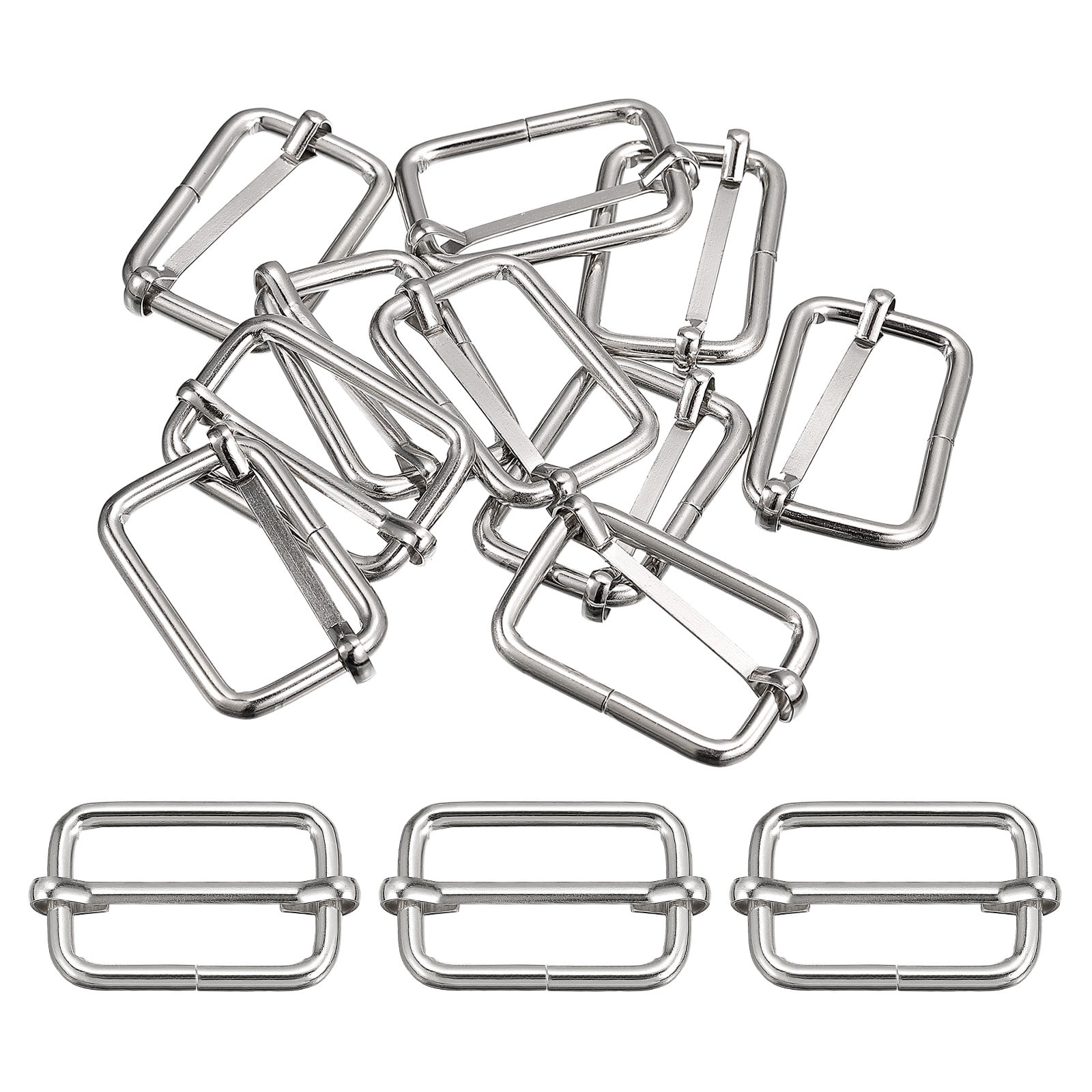 Slides Buckles, 20 Pack 32x20x3.8mm Metal Roller Pin Buckles, Silver ...