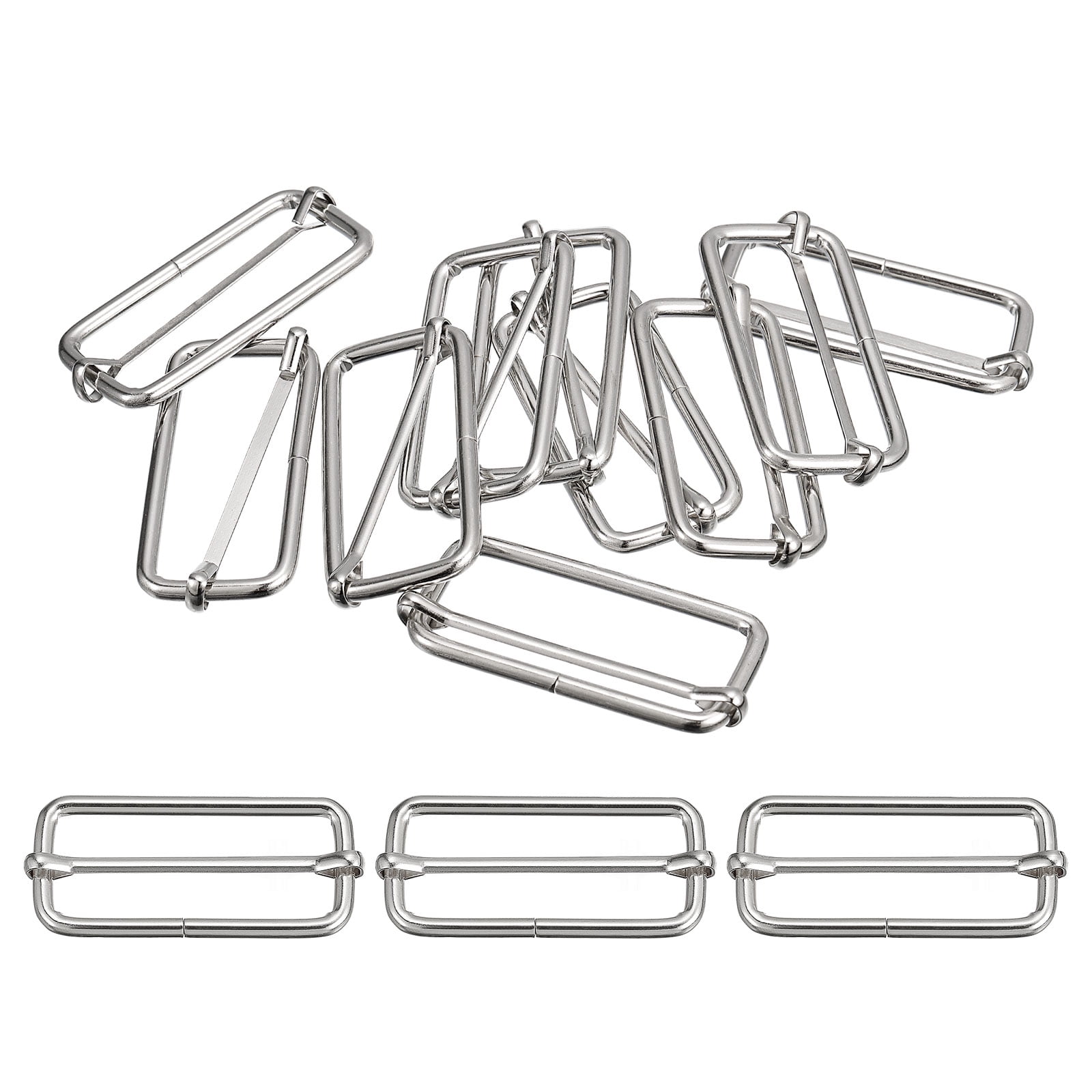 Slides Buckles, 20 Pack 50x20x3.8mm Metal Roller Pin Buckles, Silver ...