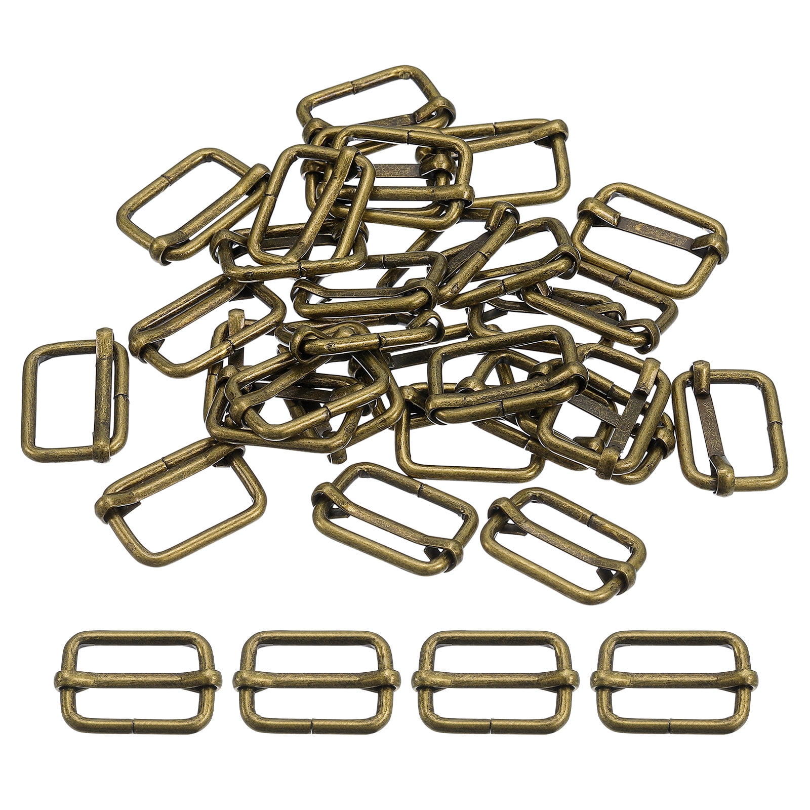 Slides Buckles, 30 Pack 20x13x2.8mm Metal Roller Pin Buckles, Bronze ...