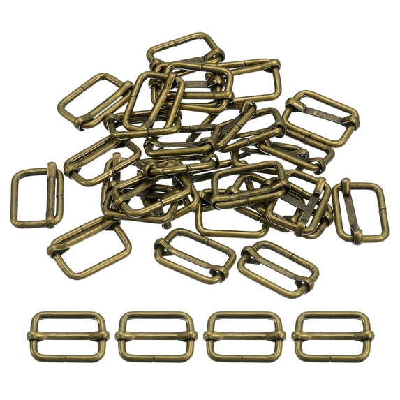 Slides Buckles, 30 Pack 20x13x2.8mm Metal Roller Pin Buckles, Bronze ...