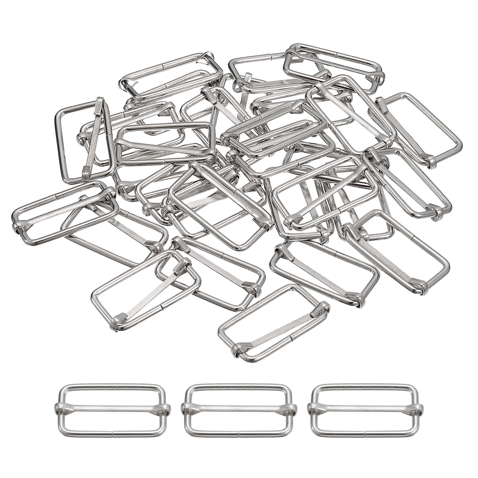 Slides Buckles, 30 Pack 32x16x2.8mm Metal Roller Pin Buckles, Silver ...
