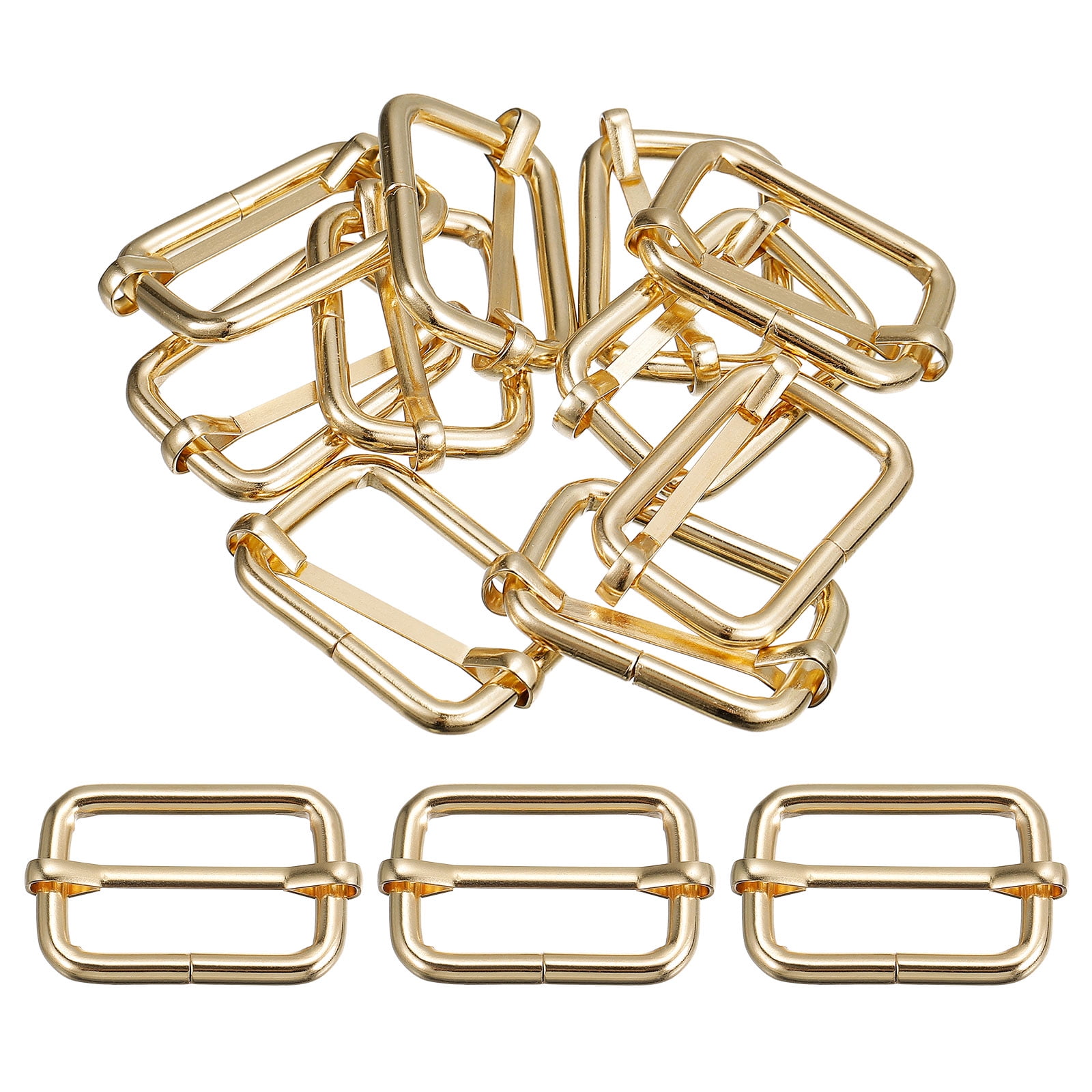 Slides Buckles, 30 Pack 32x20x4.8mm Metal Roller Pin Buckles, Gold Tone ...
