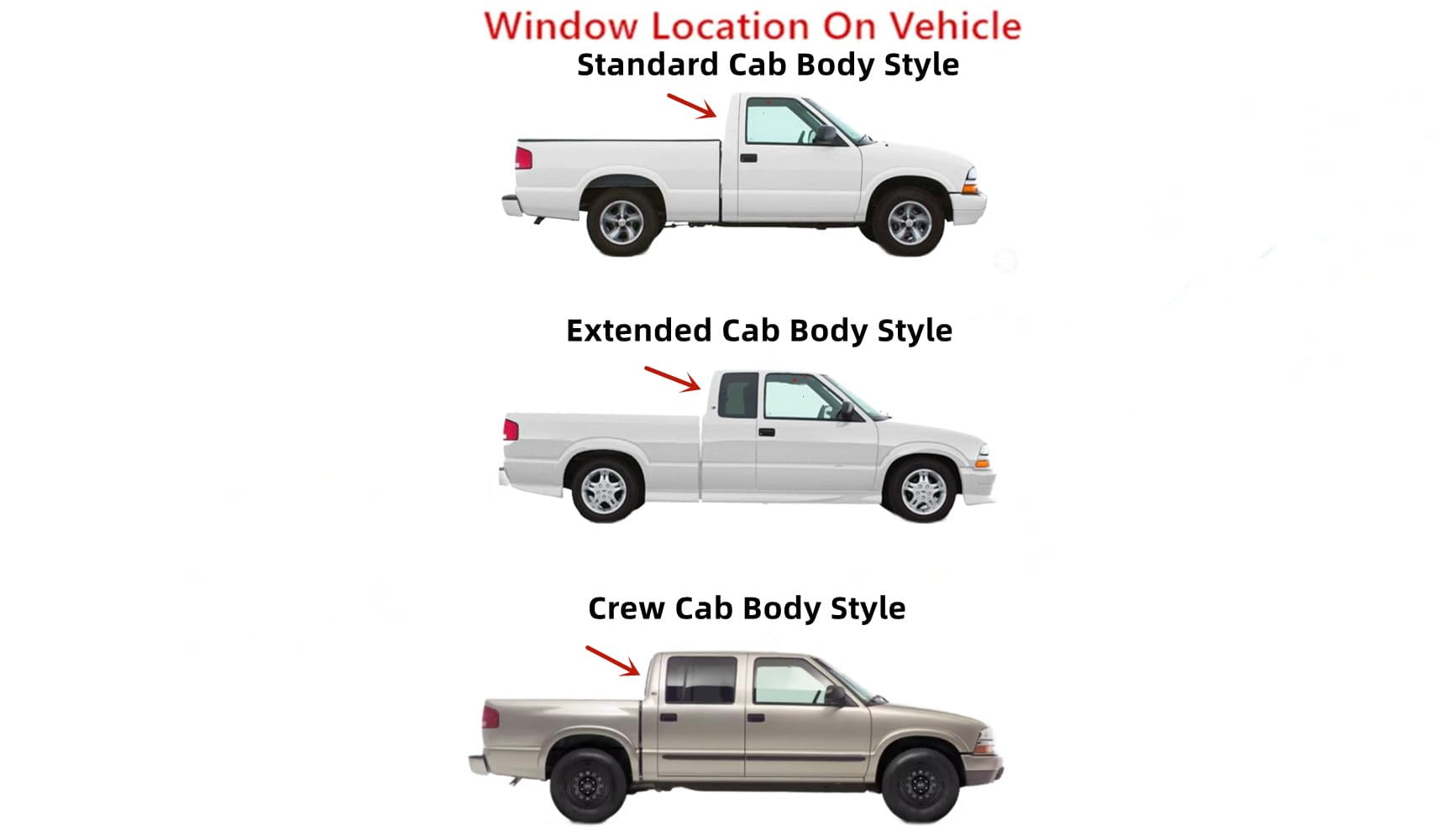 Sliding Back Window Glass Back Slider Compatible with Chevrolet S10 ...