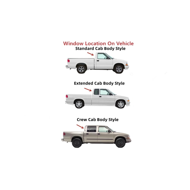 Sliding Back Window Glass Back Slider Compatible with Chevrolet S10 ...