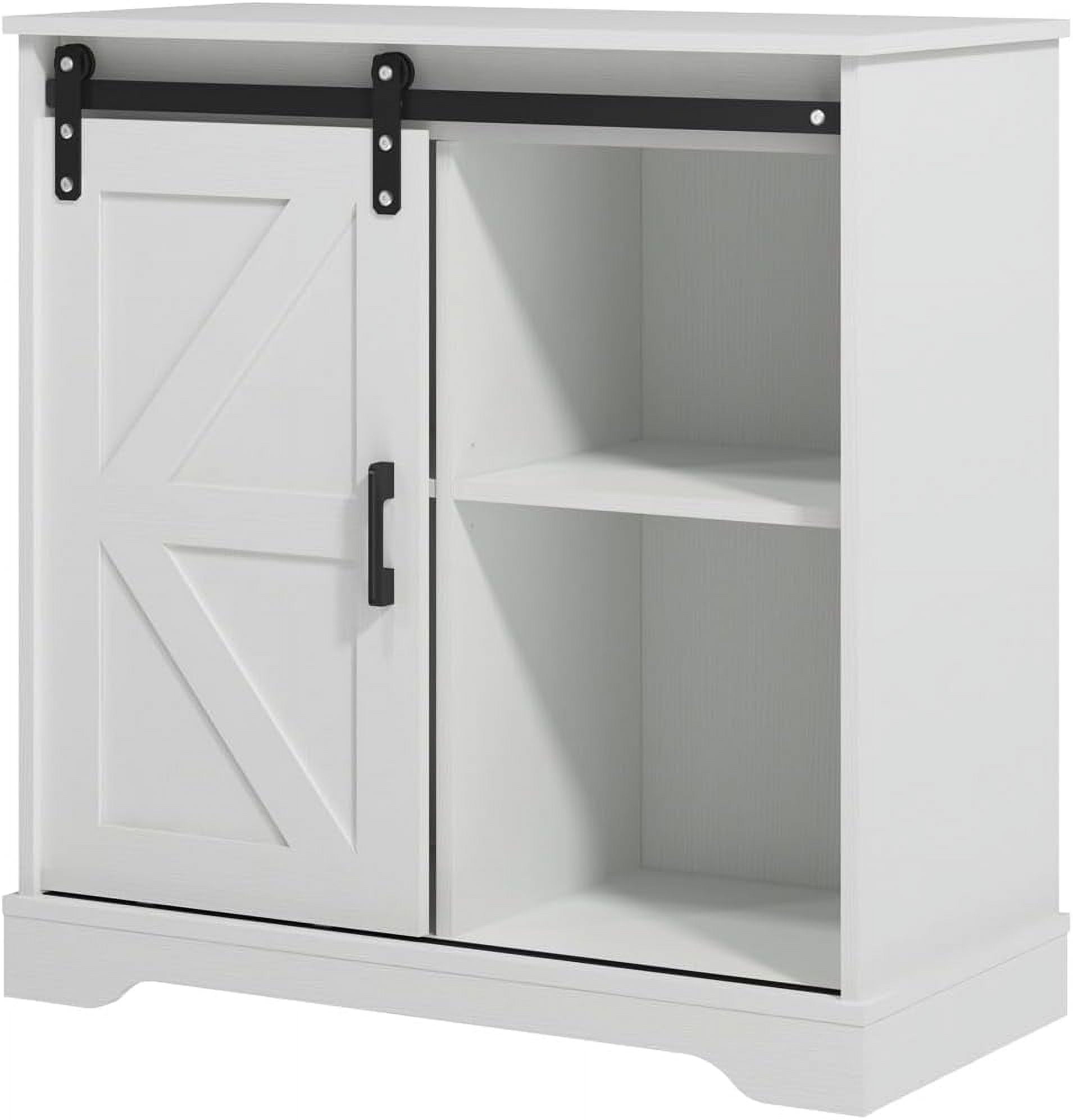 Sliding Barn Door Buffet Sideboard Storage Cabinet Coffee Bar Kitchen ...