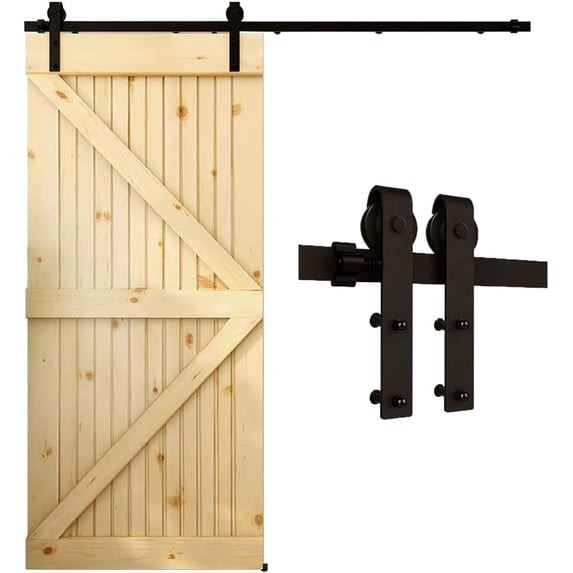 Sliding Barn Door Hardware Kit, 6FT and 6.6FT, Smooth Silent and Easy ...