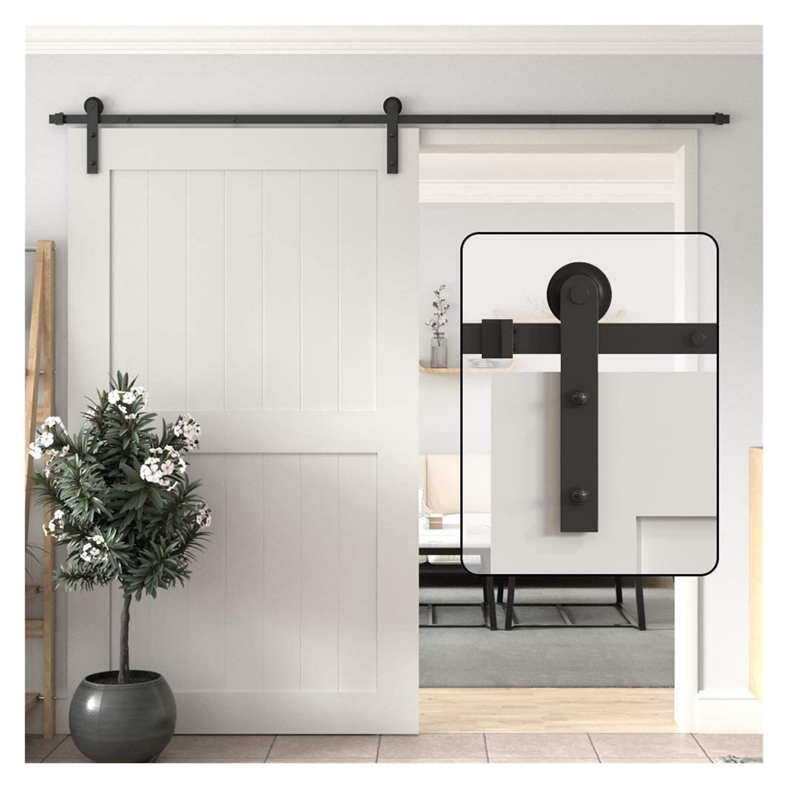 Sliding Barn Door Hardware Kit, Heavy Duty I-shaped Straight Pulley ...
