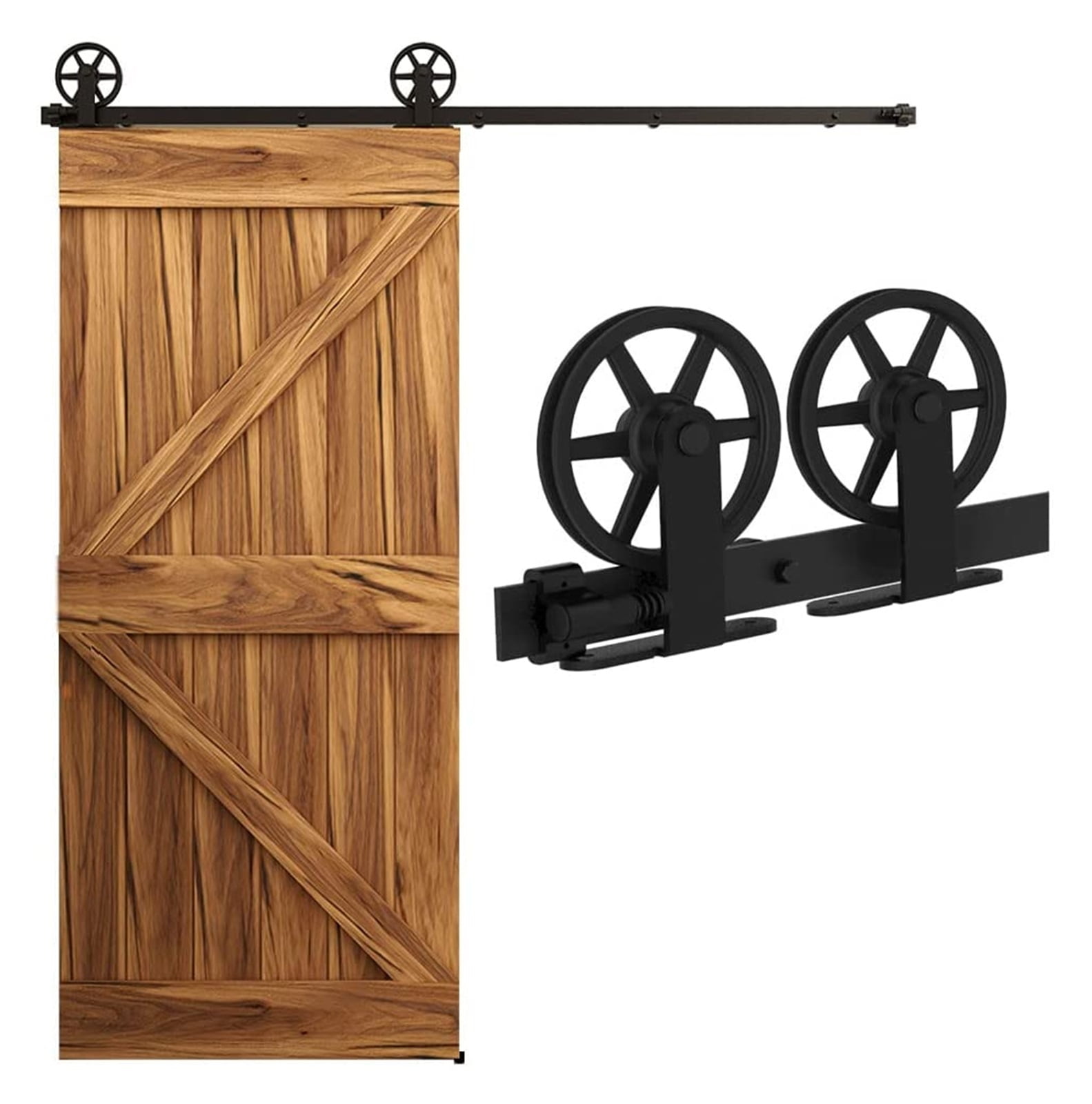 Sliding Barn Door Hardware Kit, Heavy Duty Smoothly And Silently Easy ...