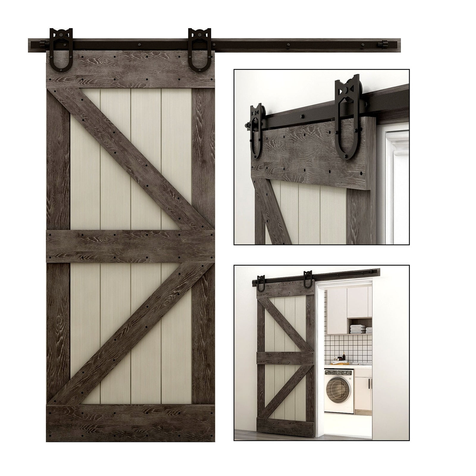 Sliding Barn Door Hardware Kit, Heavy Duty Smoothly And Silently Easy ...