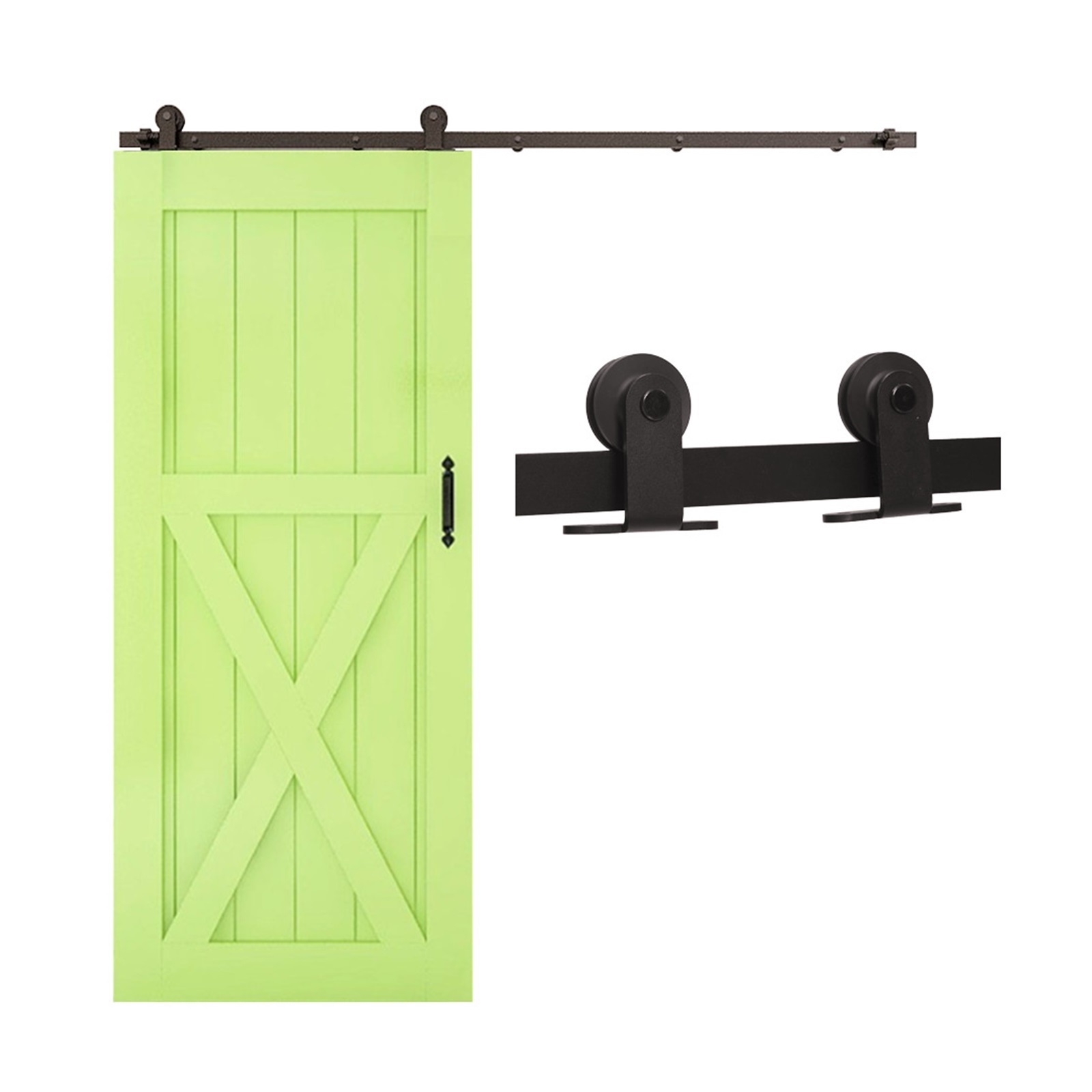 Sliding Barn Door Hardware Kit, T Shape Roller + Splice Track Suitable ...